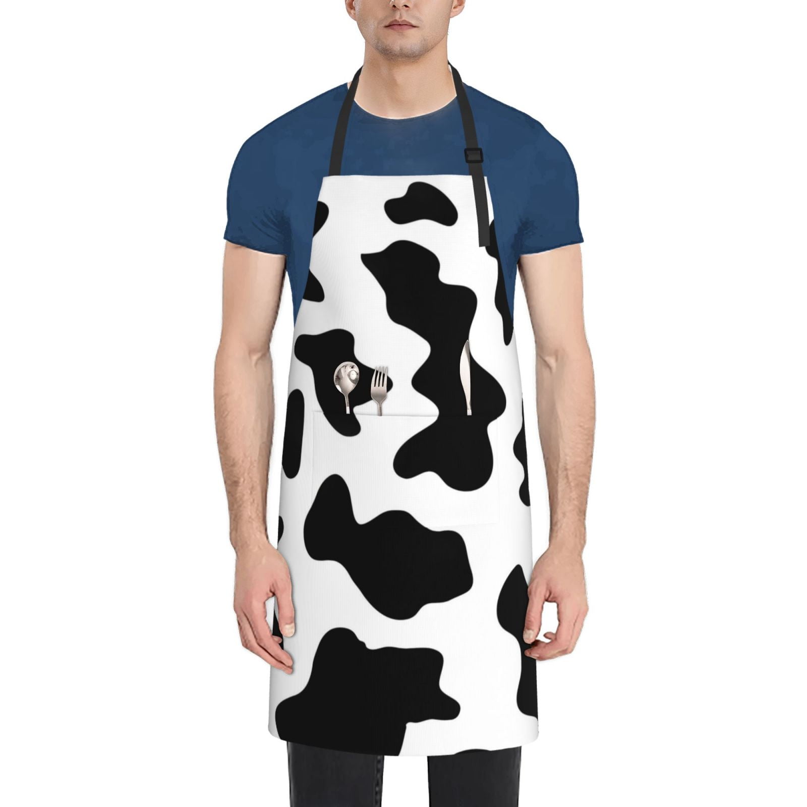 Lsque Milk Cow Waterproof Apron Chef Aprons for Men Heavy Duty Chemical ...