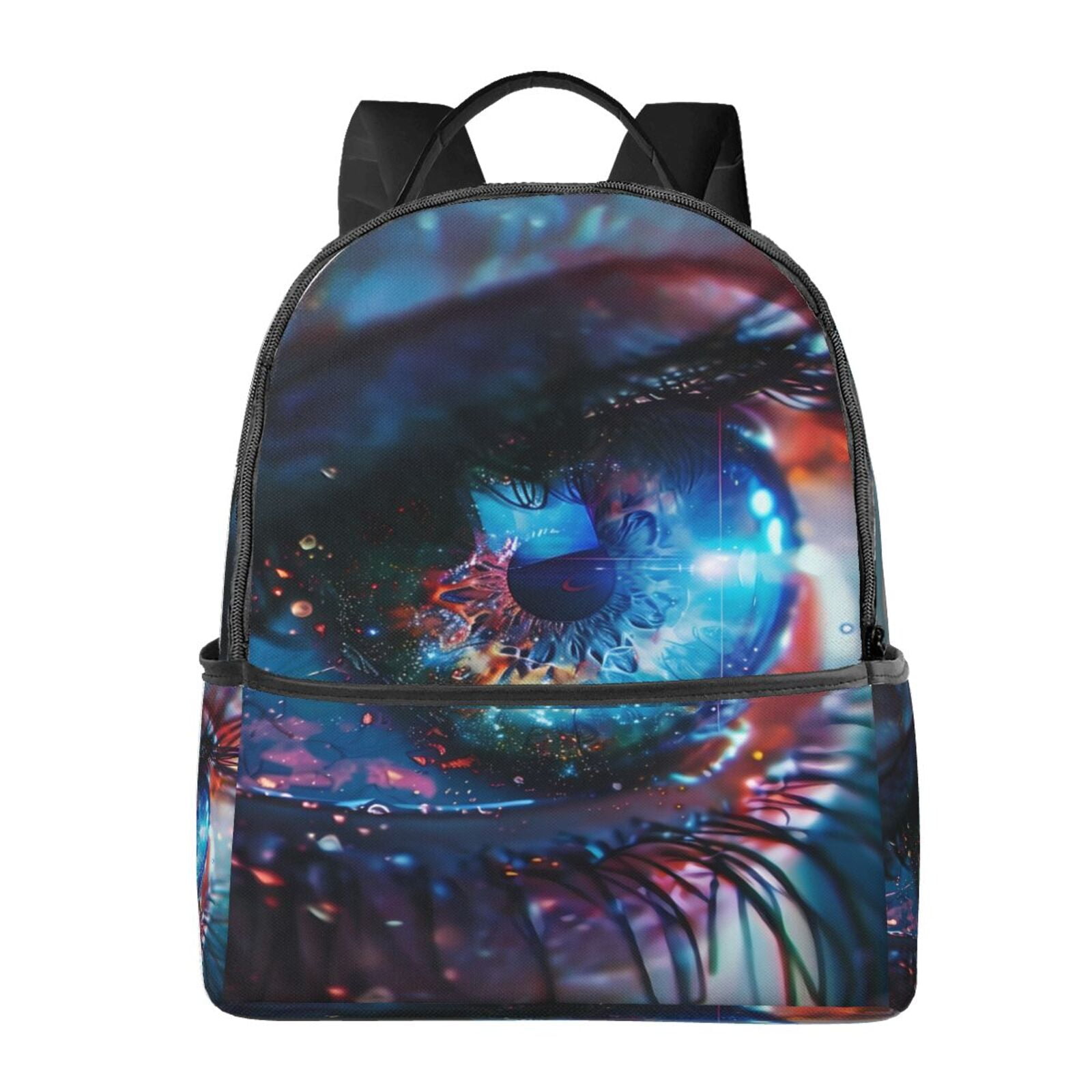 Lsque Modern Colorful Eyes Pattern Backpack – School Travel Canvas ...
