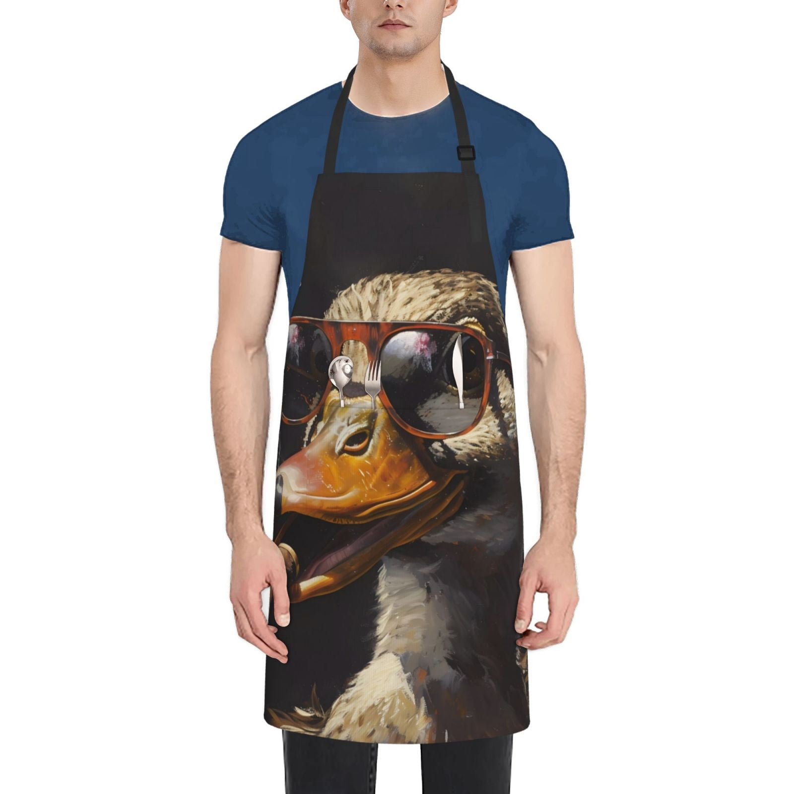 Lsque Modern Funny Duck Waterproof Apron Chef Aprons for Men Heavy Duty ...