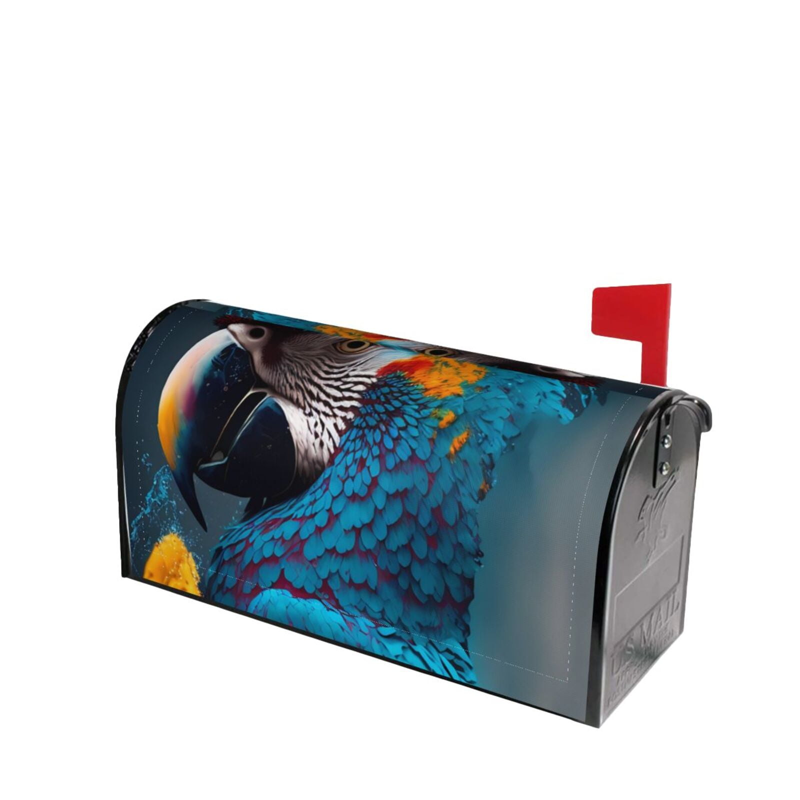 Lsque Modern Style Blue Parrot Mailbox Cover Standard Size ,Magnetic ...
