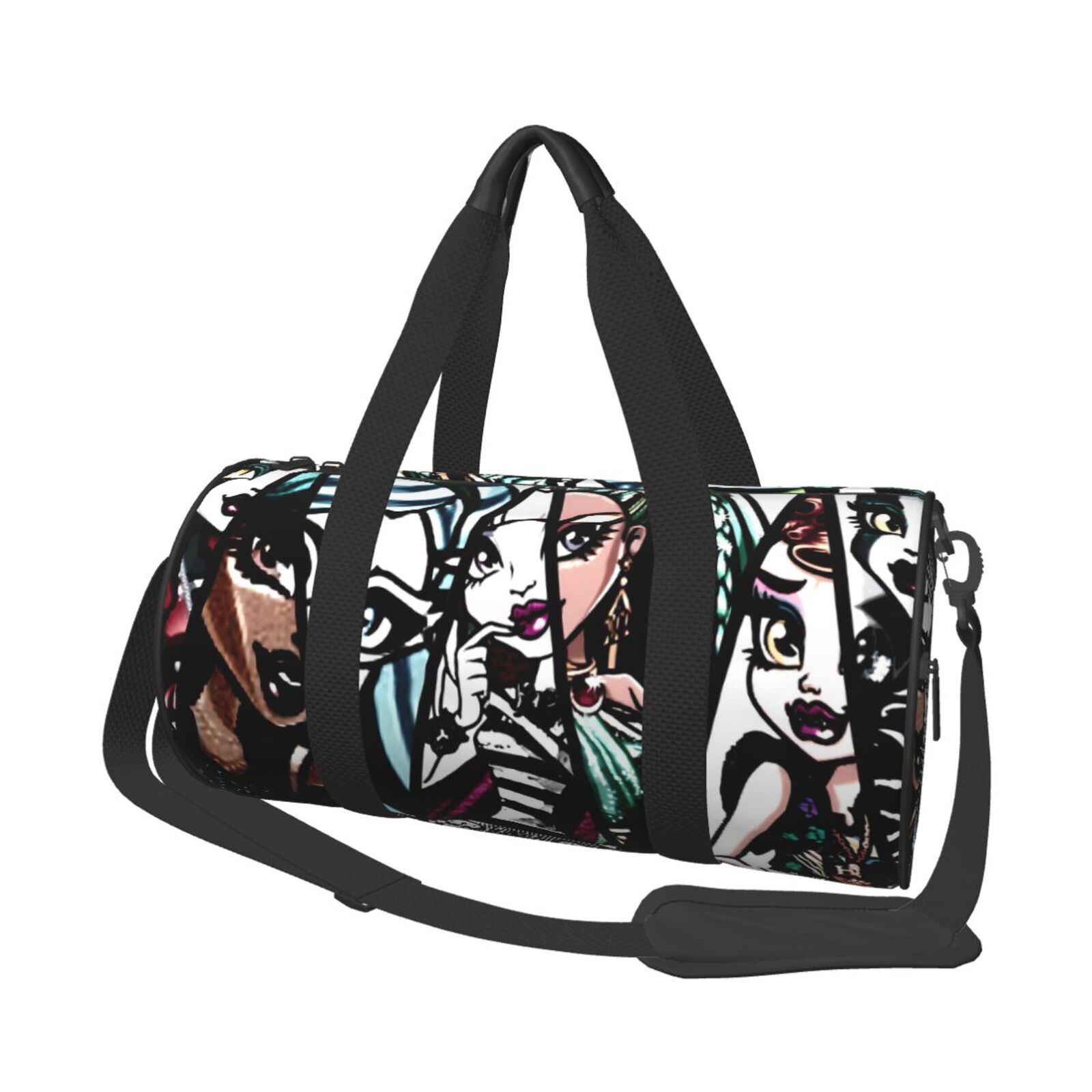 Lsque Monster High Pattern Foldable Sports Gym Bag with Wet Dry Pocket ...