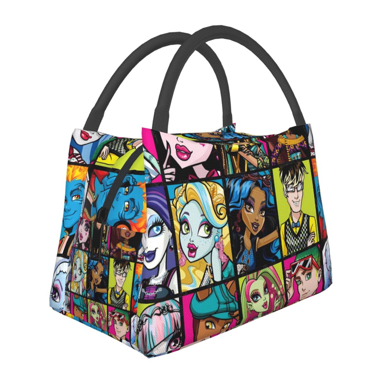 Lsque Monster High Pattern Portable Insulation Lunch Bag, Insulated ...