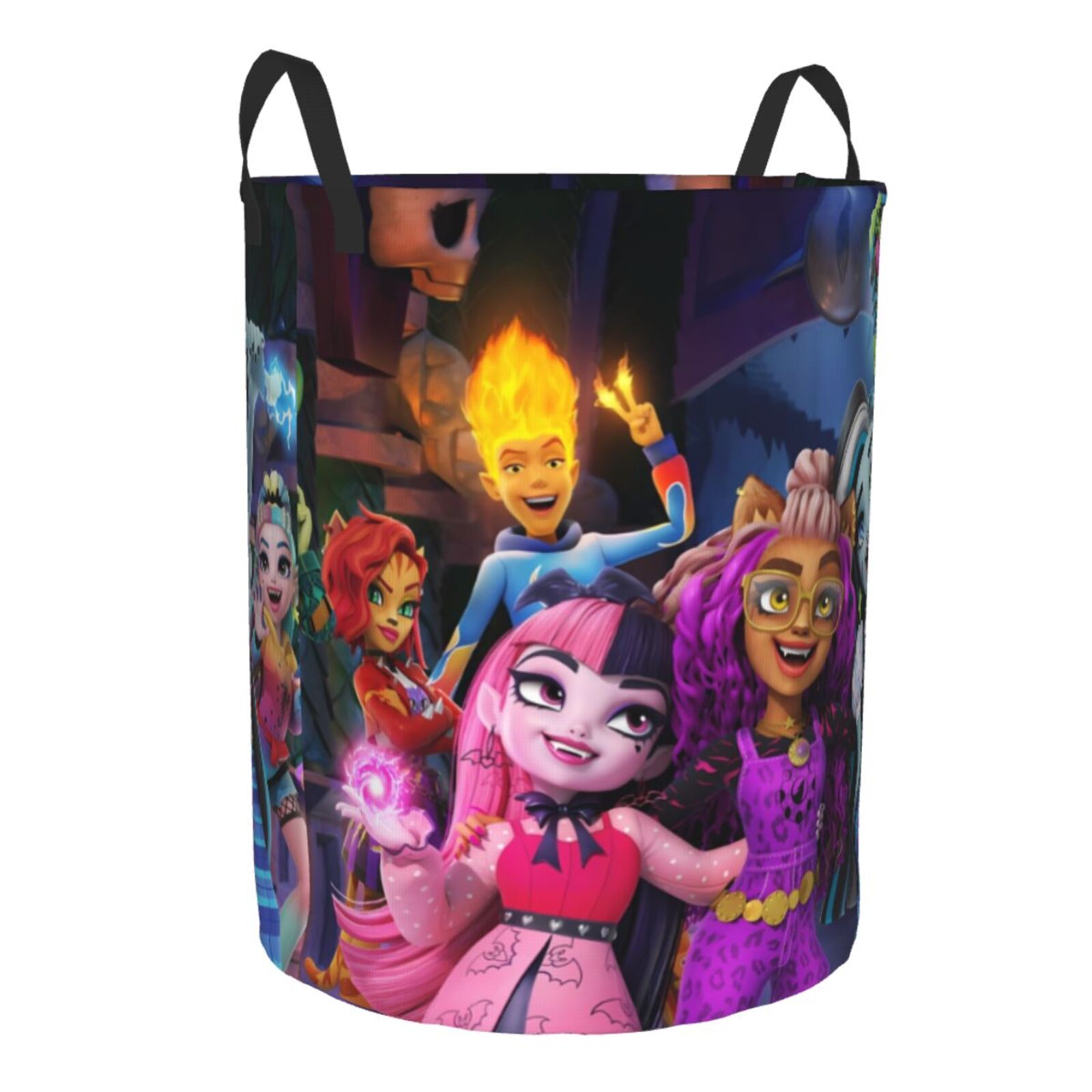 Lsque Monster High pattern Laundry Hamper Basket, Tall Woven Rope ...