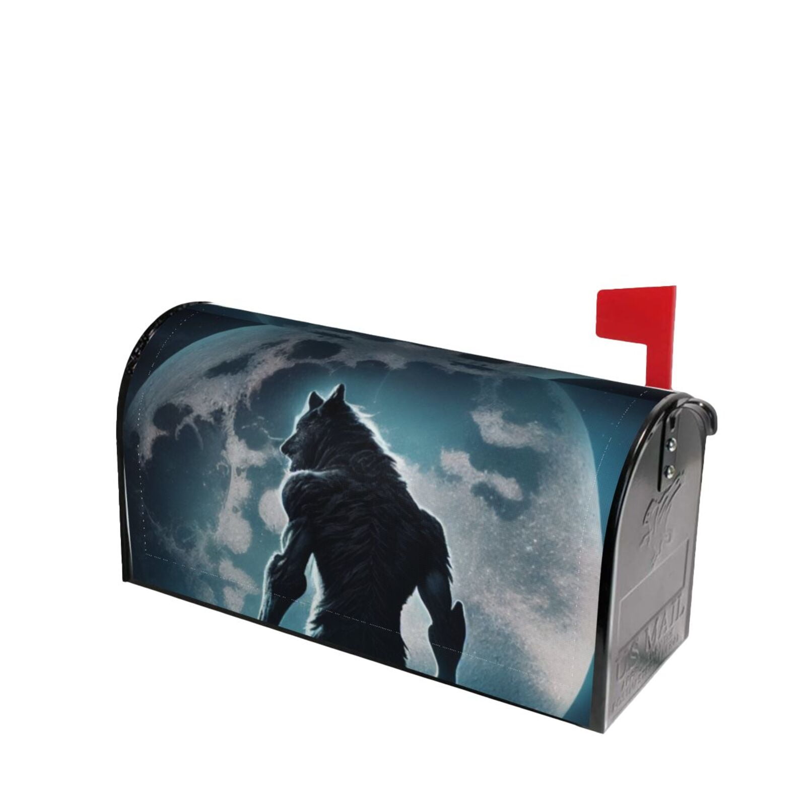 Lsque Moon Wolf Warrior Mailbox Cover Standard Size ,Magnetic Mailbox ...
