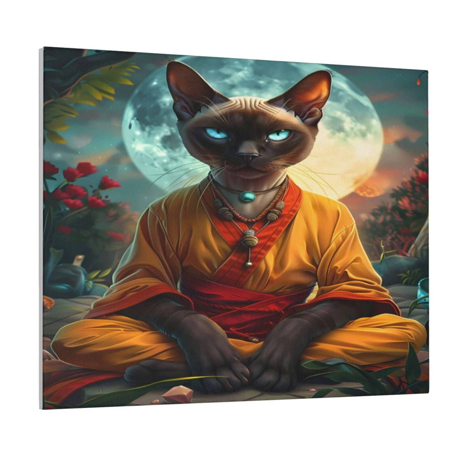 Lsque Moonlit Hairless Cat Monk Print Wall Art – Decorative Picture for ...