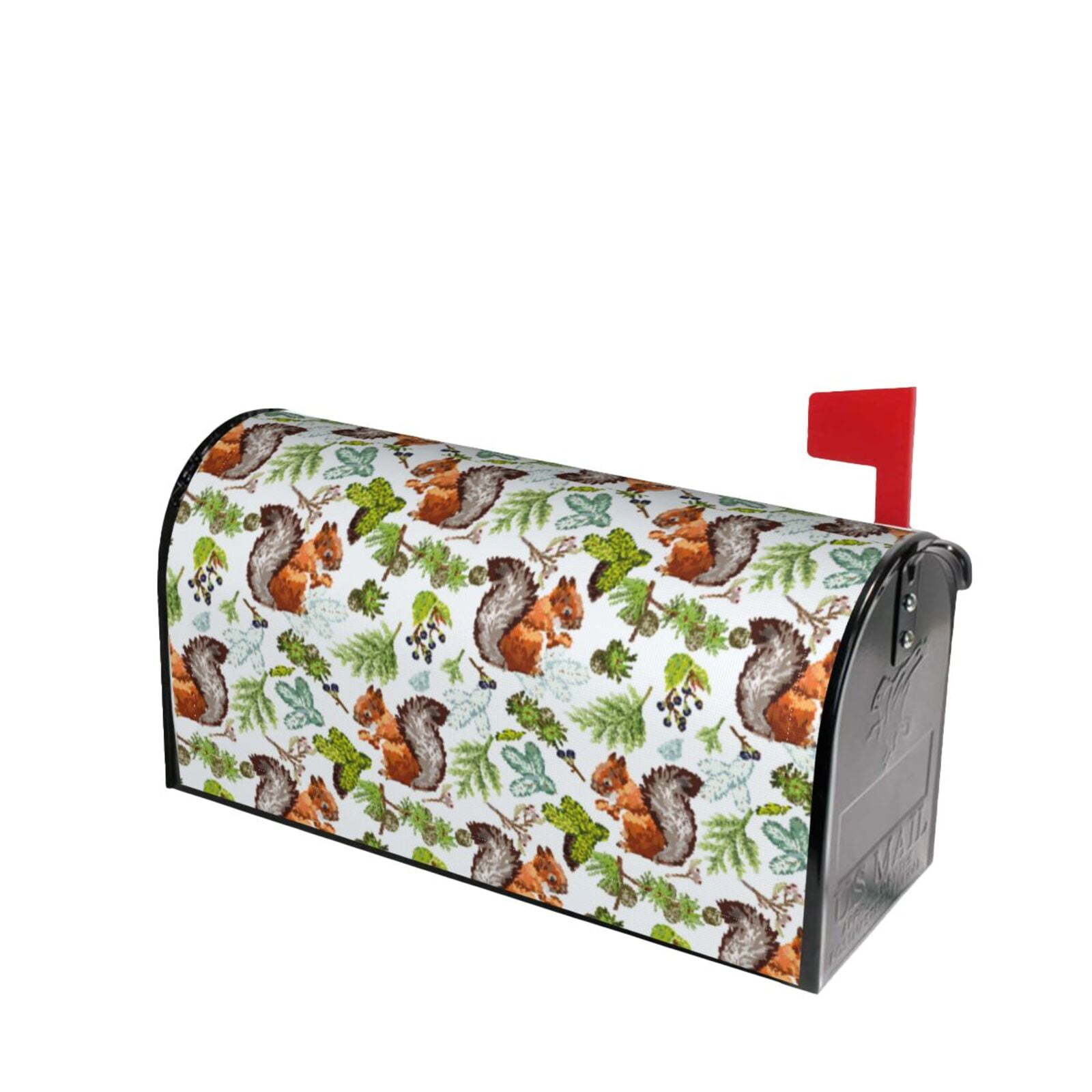 Lsque Mosaic Forest Squirrel Mailbox Cover Standard Size ,Magnetic ...