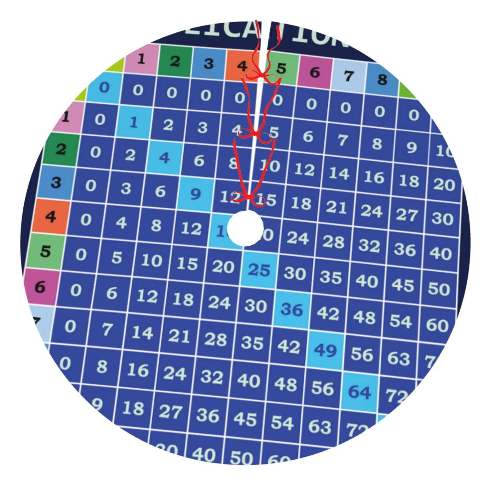 Lsque Multiplication Table Print Christmas Tree Skirt, Tree Skirt with ...