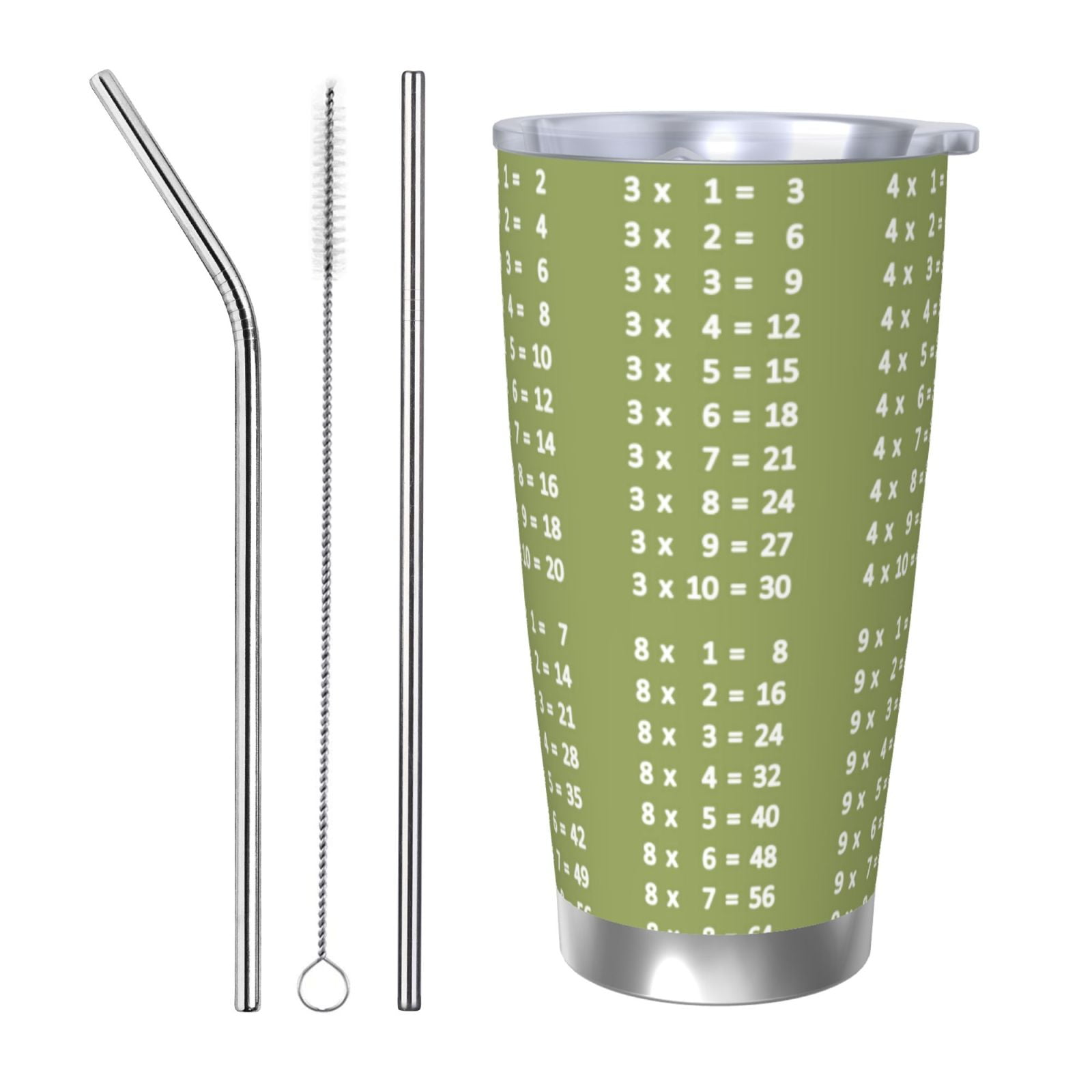 Lsque Multiplication Table1 Pattern 20oz Car Cup with Lid and Straw ...
