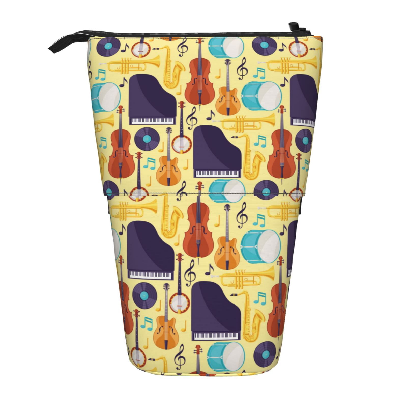 Lsque Musical Instruments Pattern Telescopic Pencil Bag Pen Holder ...