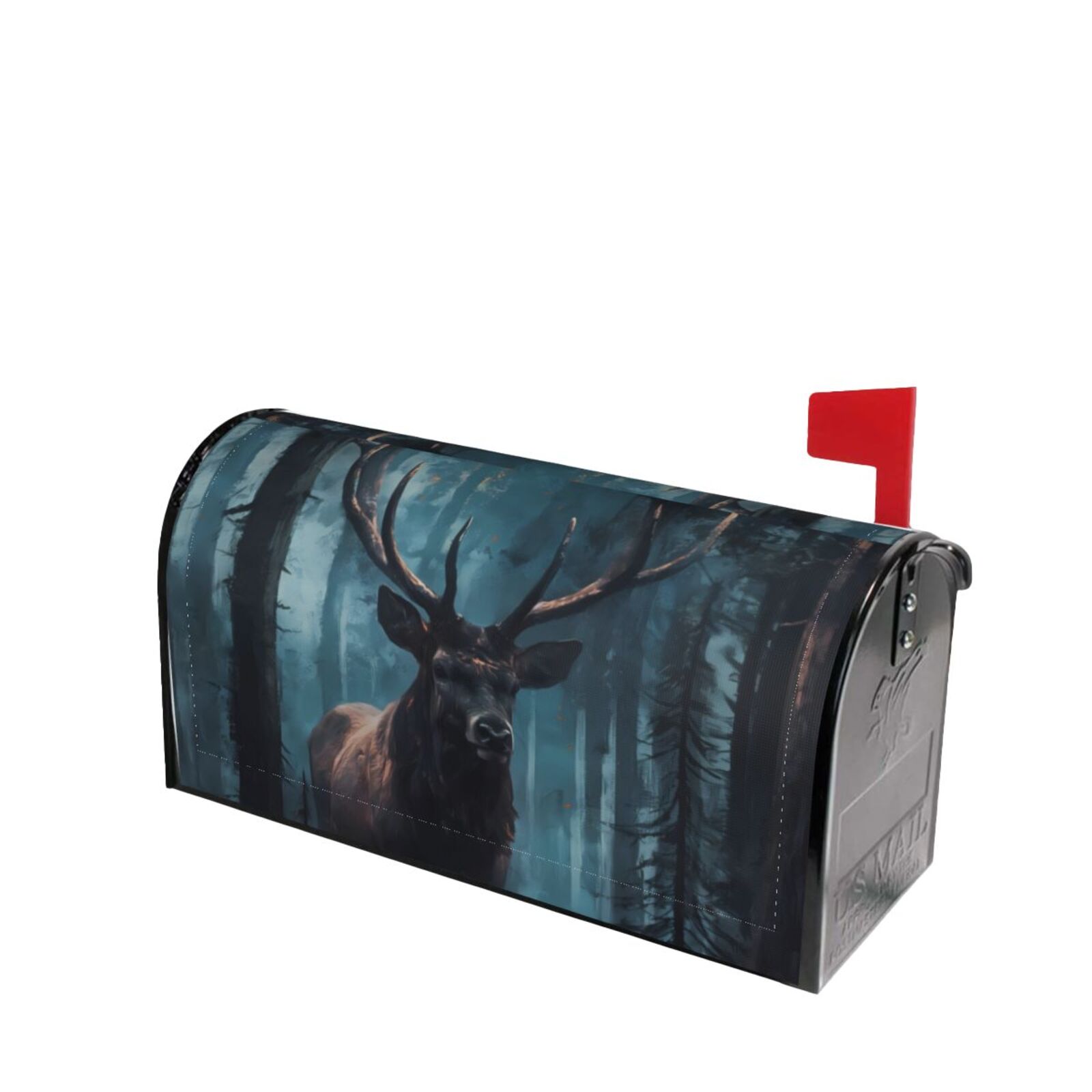 Lsque Mystical Forest Elk Mailbox Cover Standard Size ,Magnetic Mailbox ...