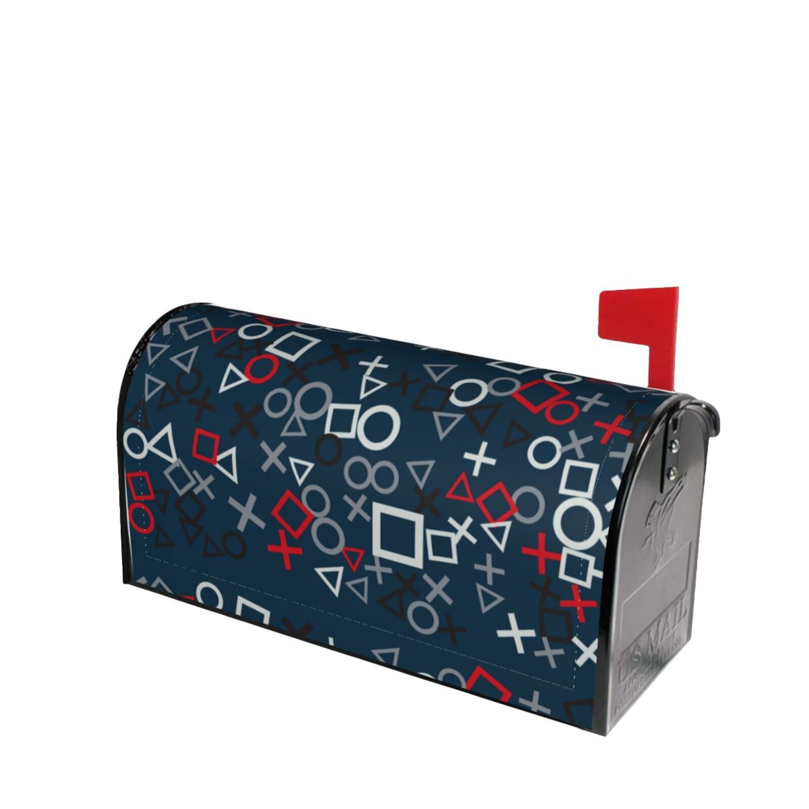 Lsque Navy Blue Geometric Mailbox Cover Standard Size ,Magnetic Mailbox ...