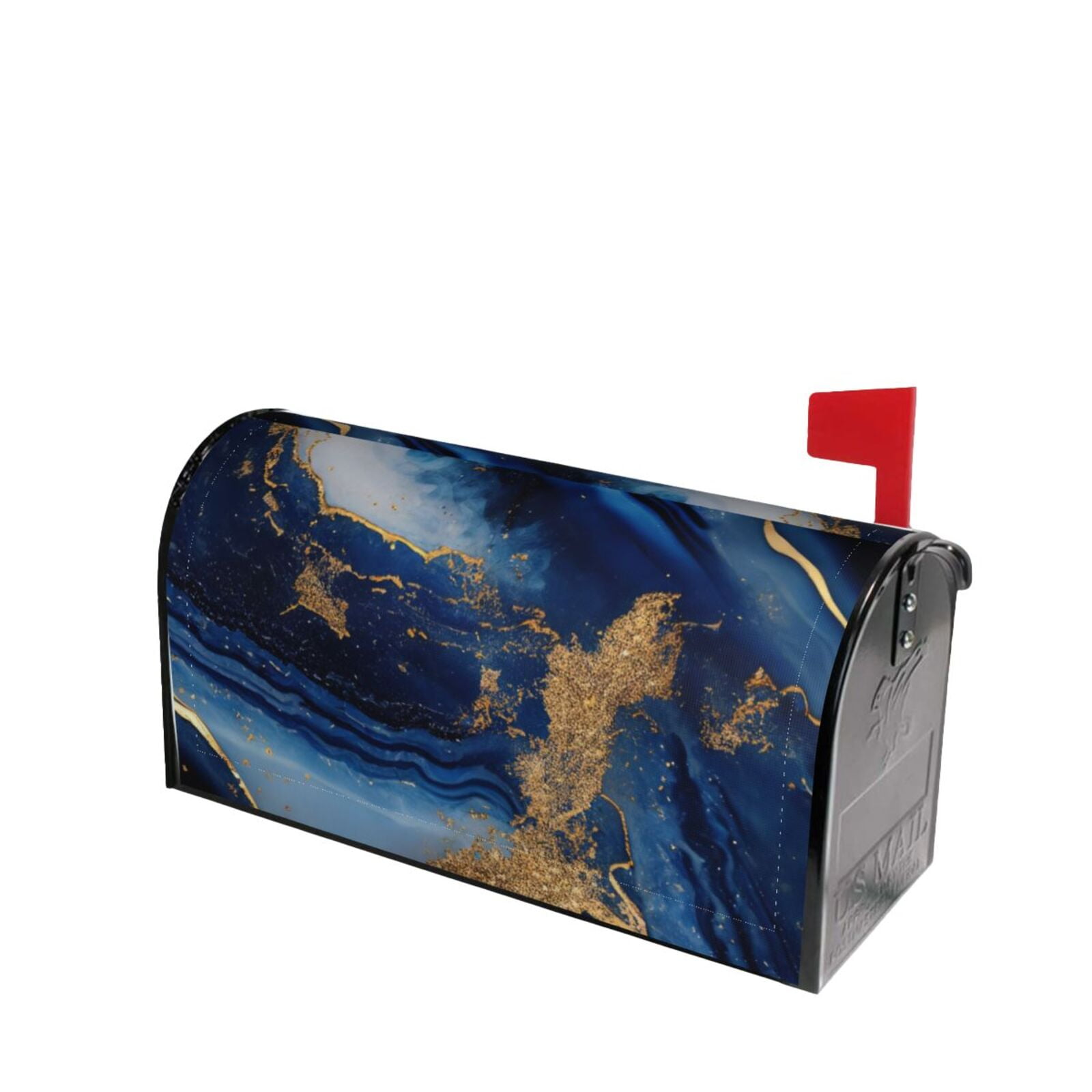 Lsque Navy Blue Marble Mailbox Cover Standard Size ,Magnetic Mailbox ...