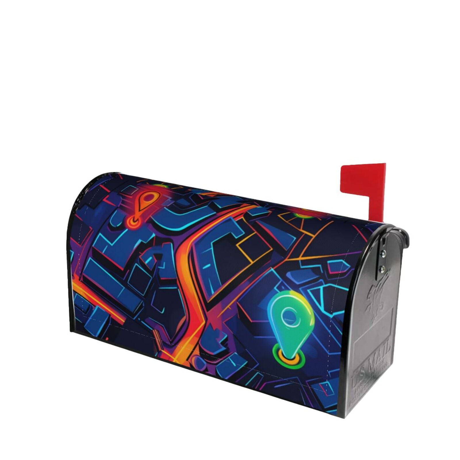 Lsque Neon City Map Mailbox Cover Standard Size ,Magnetic Mailbox ...