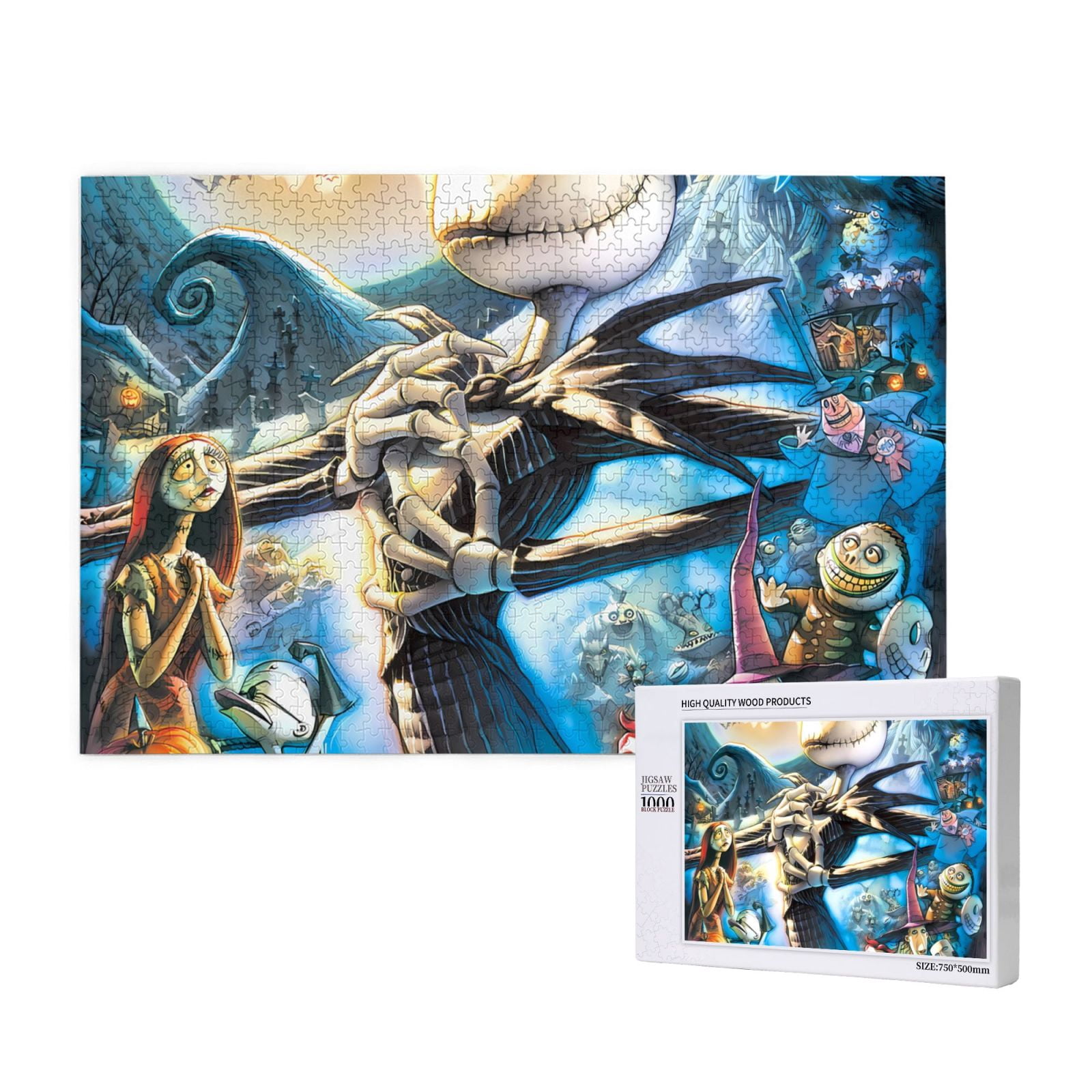 Lsque The Nightmare Before Christmas Pattern Picture Puzzle,Wooden 1000 ...
