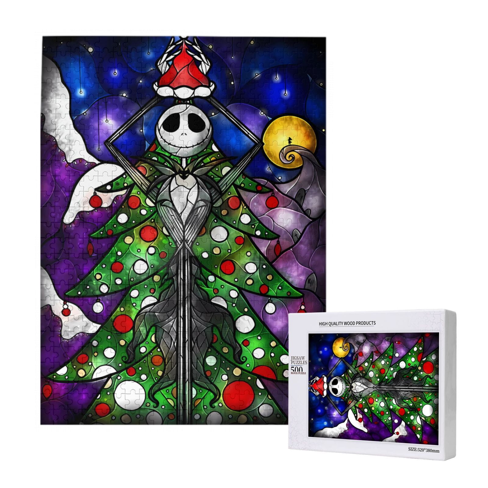 Lsque The Nightmare Before Christmas Pattern Wooden Picture Puzzle ,500 ...