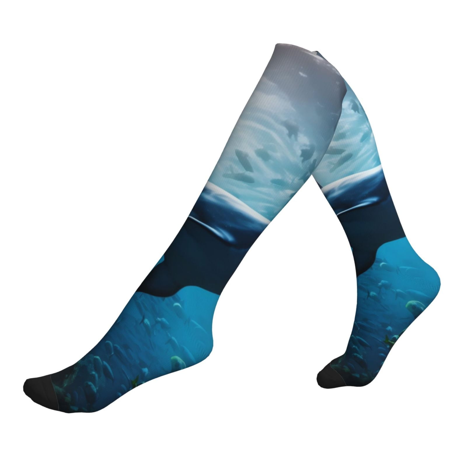 Lsque Ocean Dolphin Fish School Pattern Sport Compression Socks for Men ...