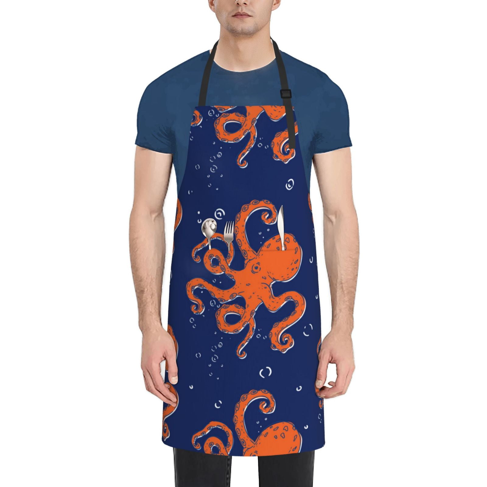 Lsque Octopus Waterproof Apron Chef Aprons for Men Heavy Duty Chemical ...