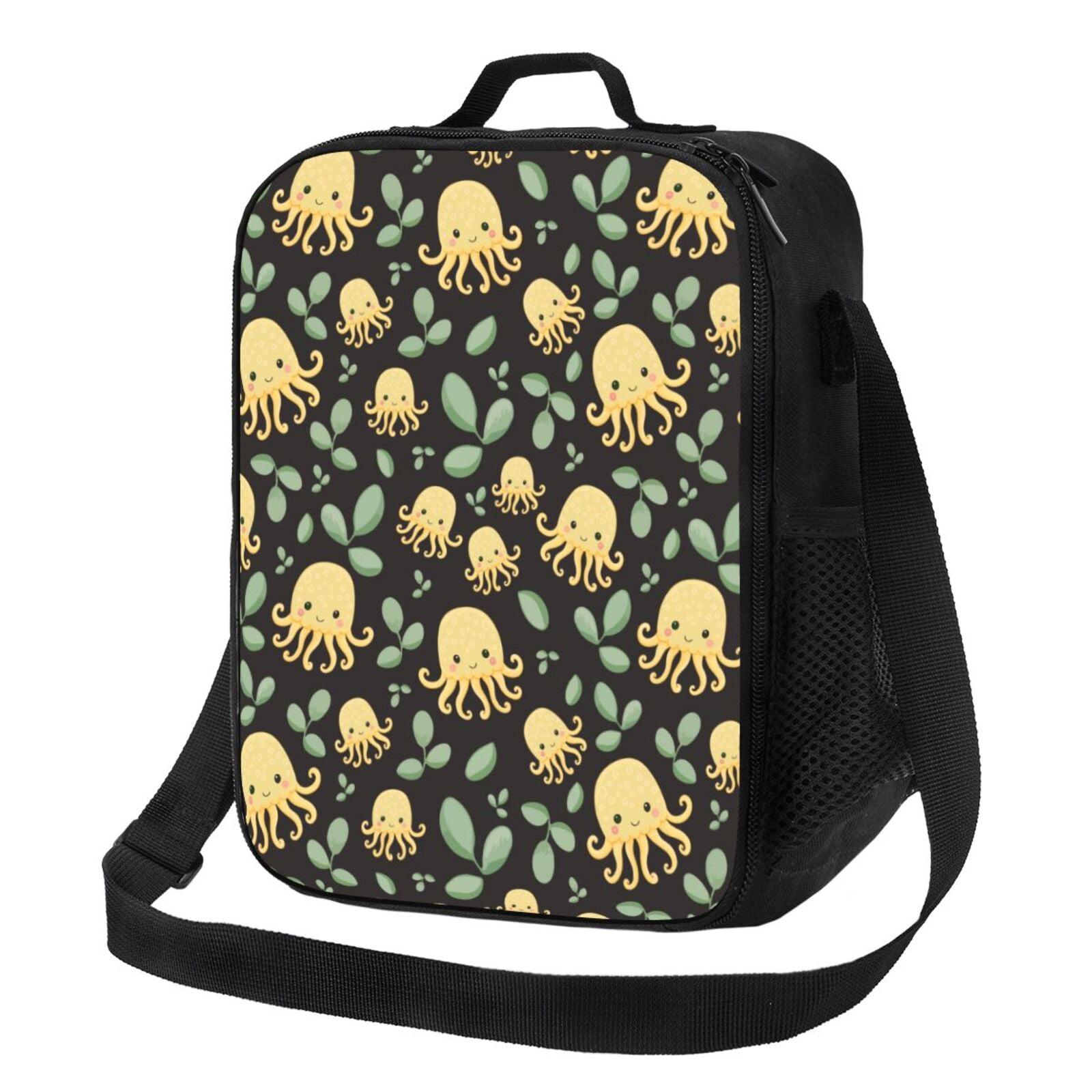 Lsque Octopuses And Leaves Lunch Bag Lunch Box for Women Men Reusable ...