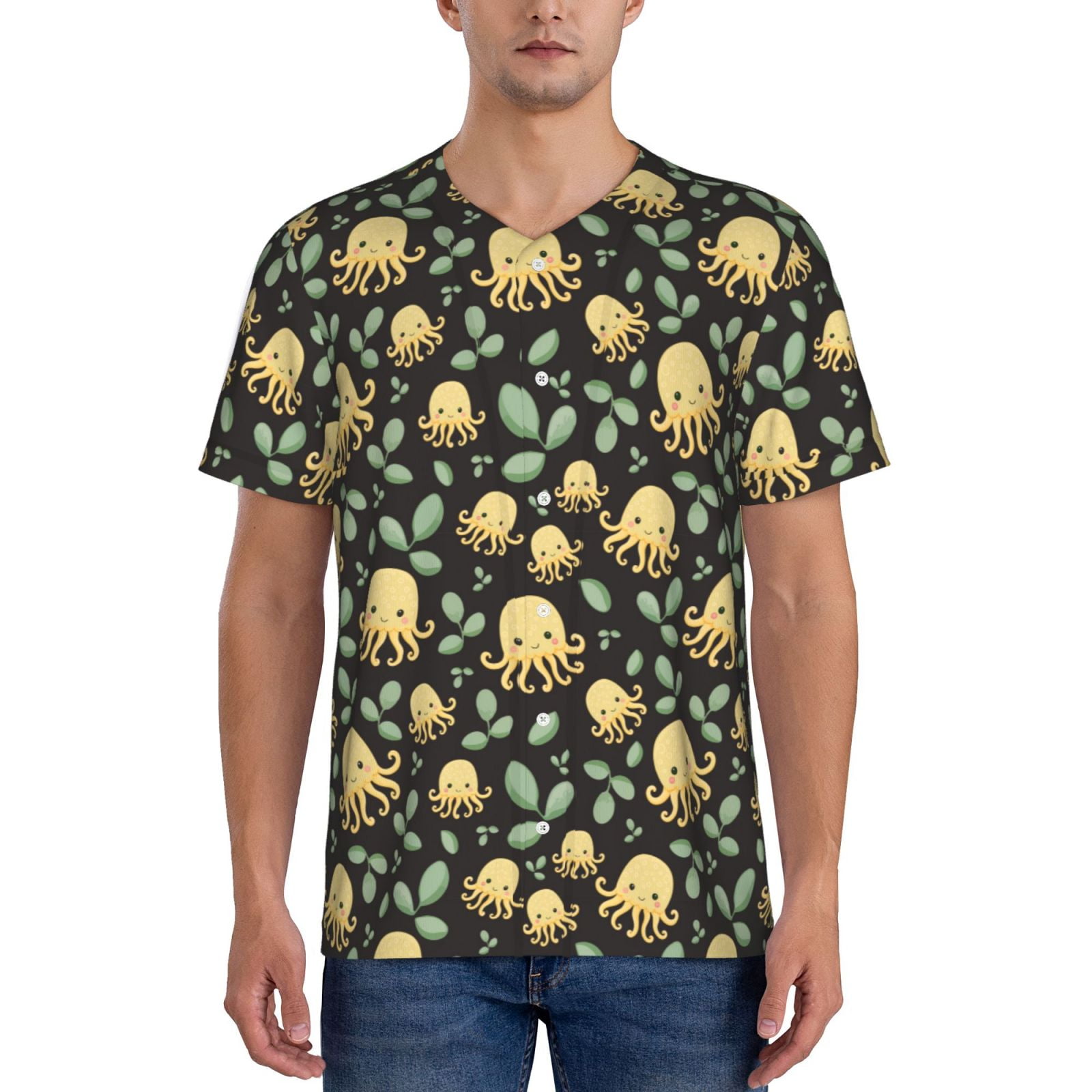 Lsque Octopuses And Leaves Pattern Mens Polo Golf Shirts Funny Graphics ...