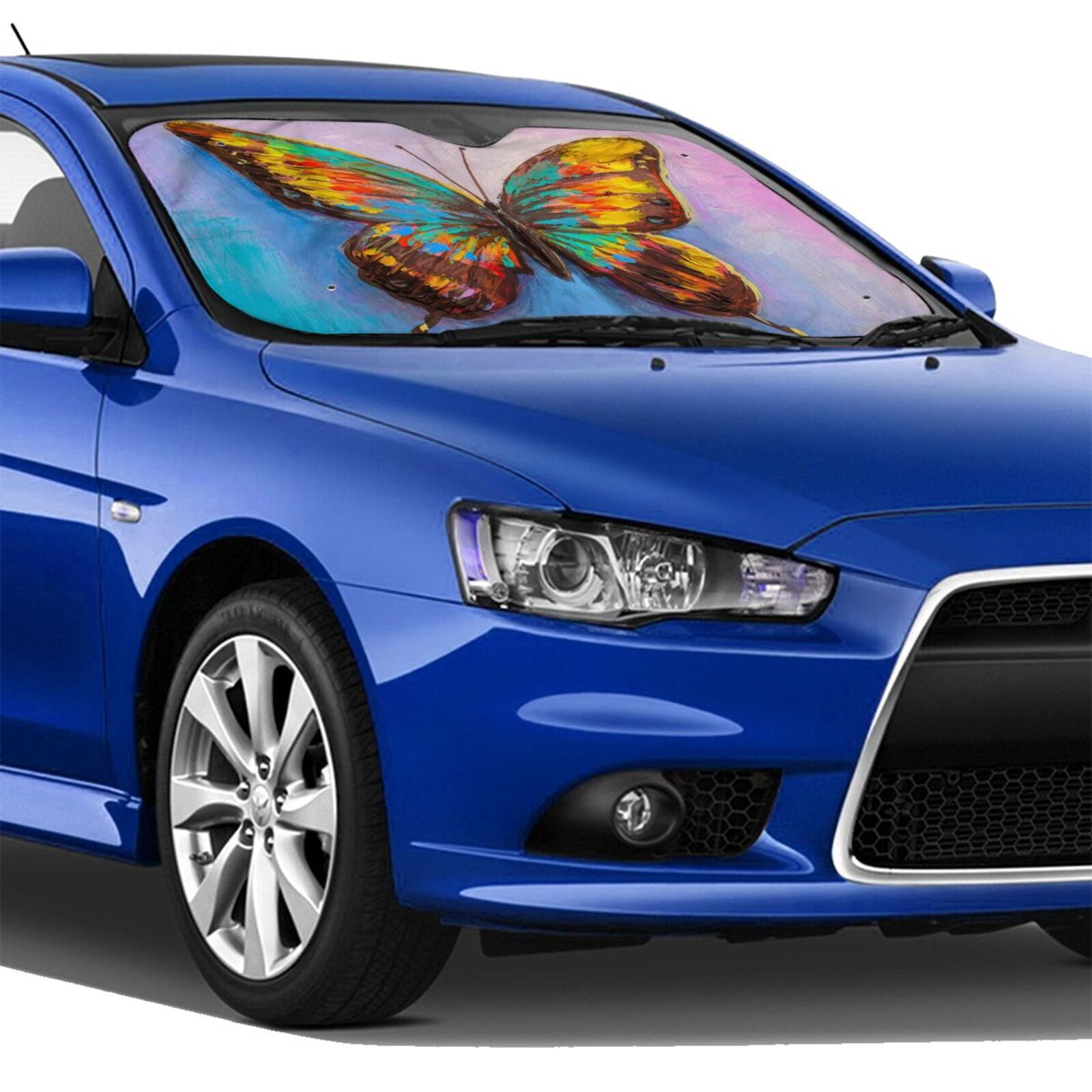 Lsque Oil Painting Beautiful Butterfly Car Windshield Sun Shade ...