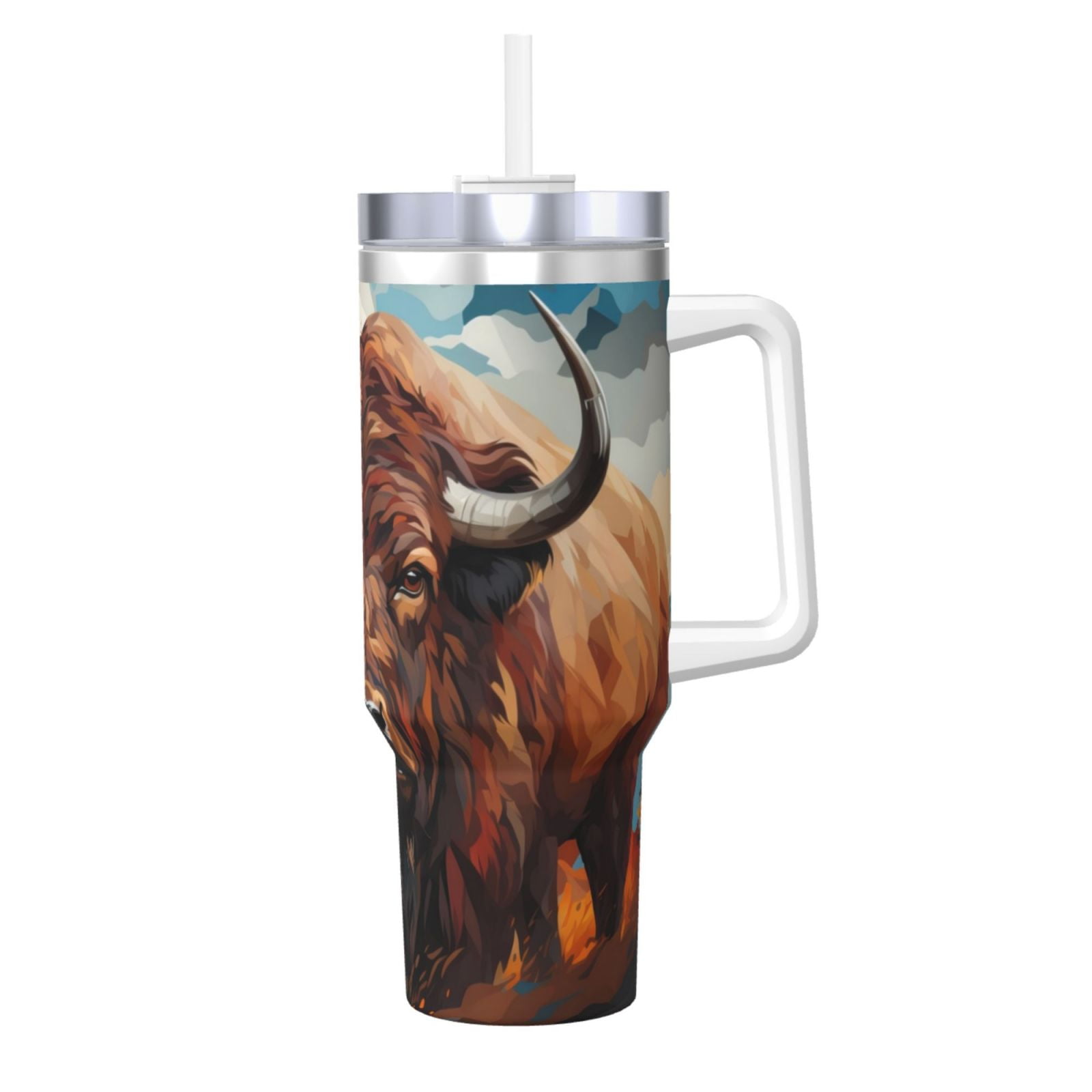 Lsque Oil Painting Style Iceberg Yak Pattern 40 OZ Ice Bully Cup with ...