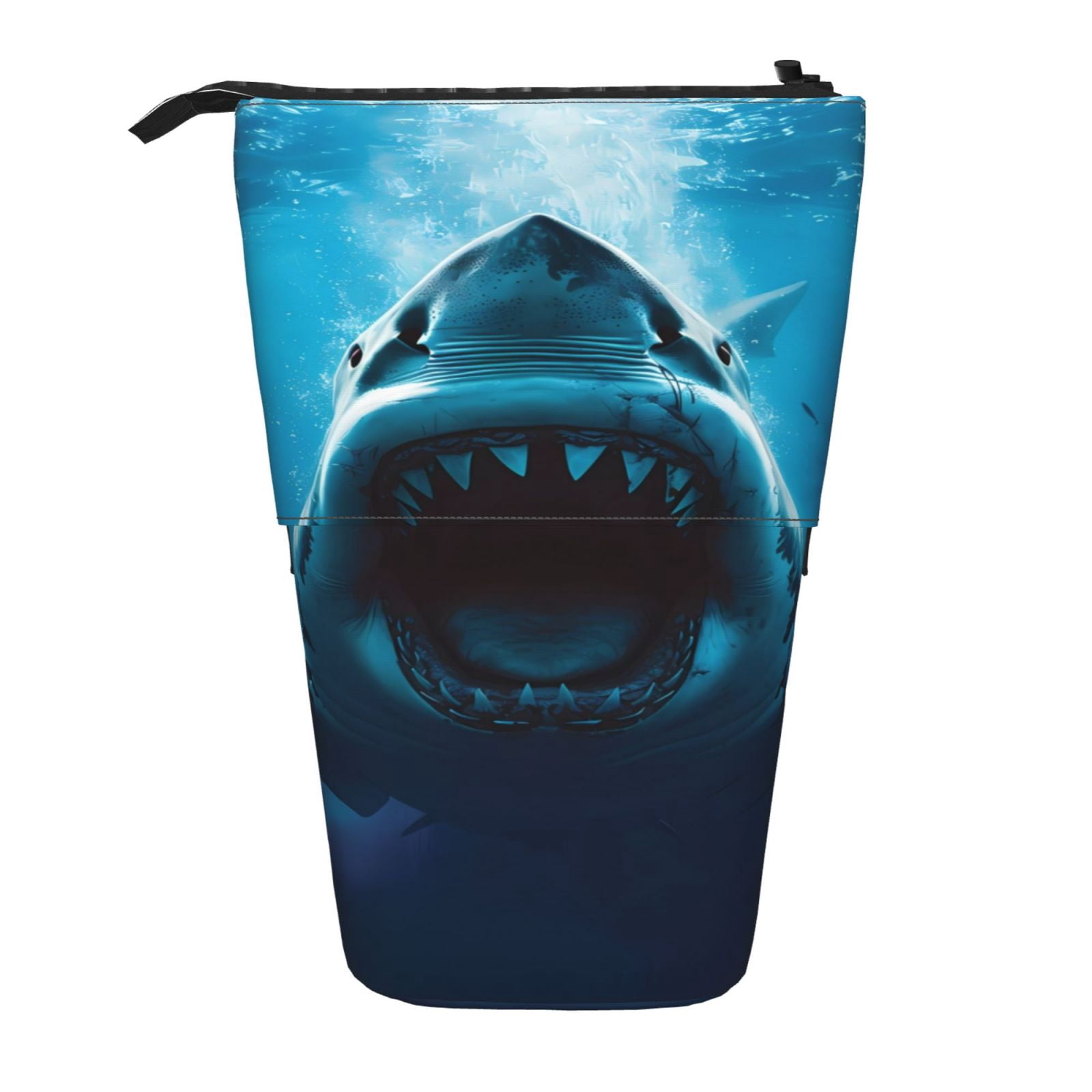 Lsque Open-Mouthed Shark Pattern Telescopic Pencil Bag Pen Holder ...