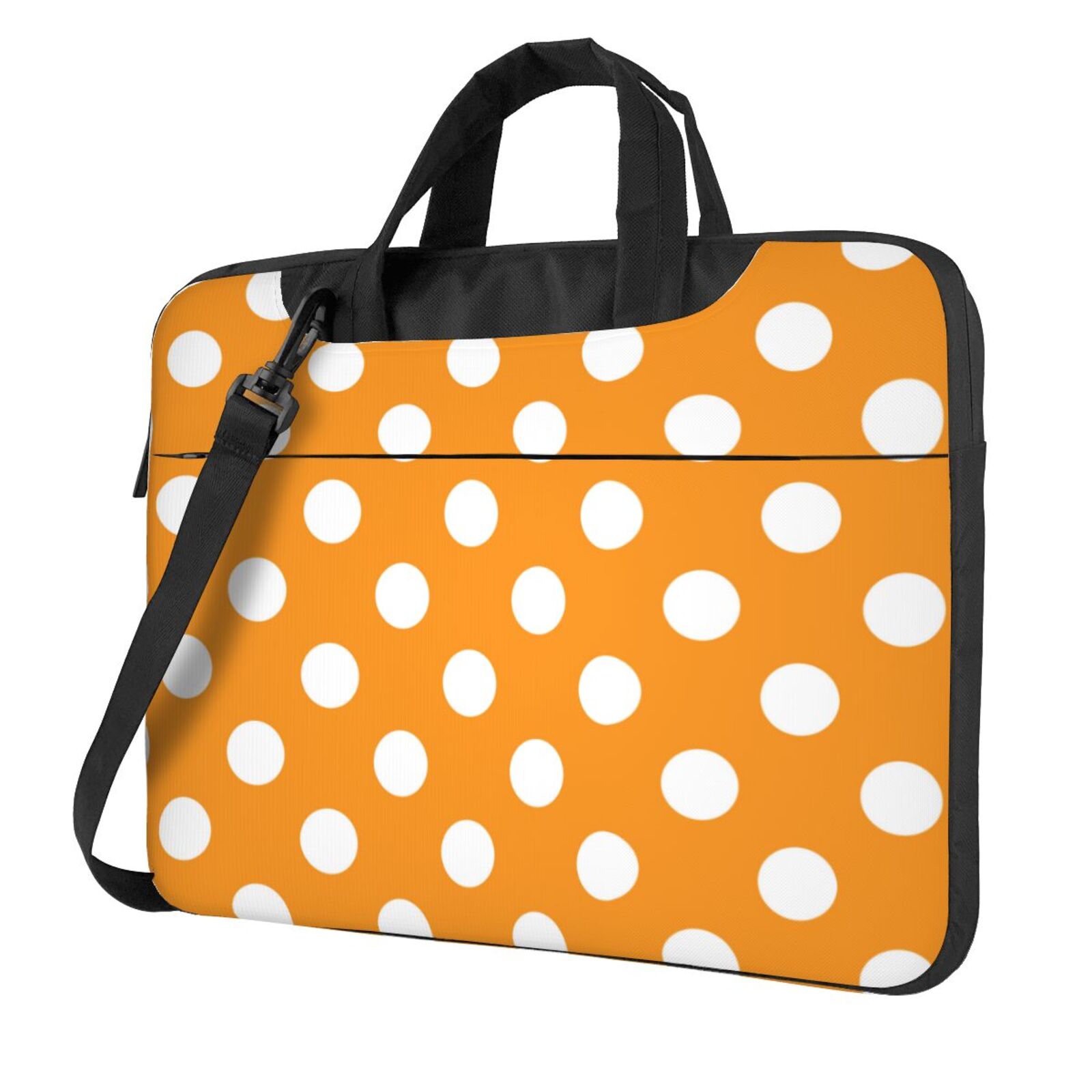 Lsque Orange And White Polka Dot Pattern Laptop Bag – Portable & Slim ...