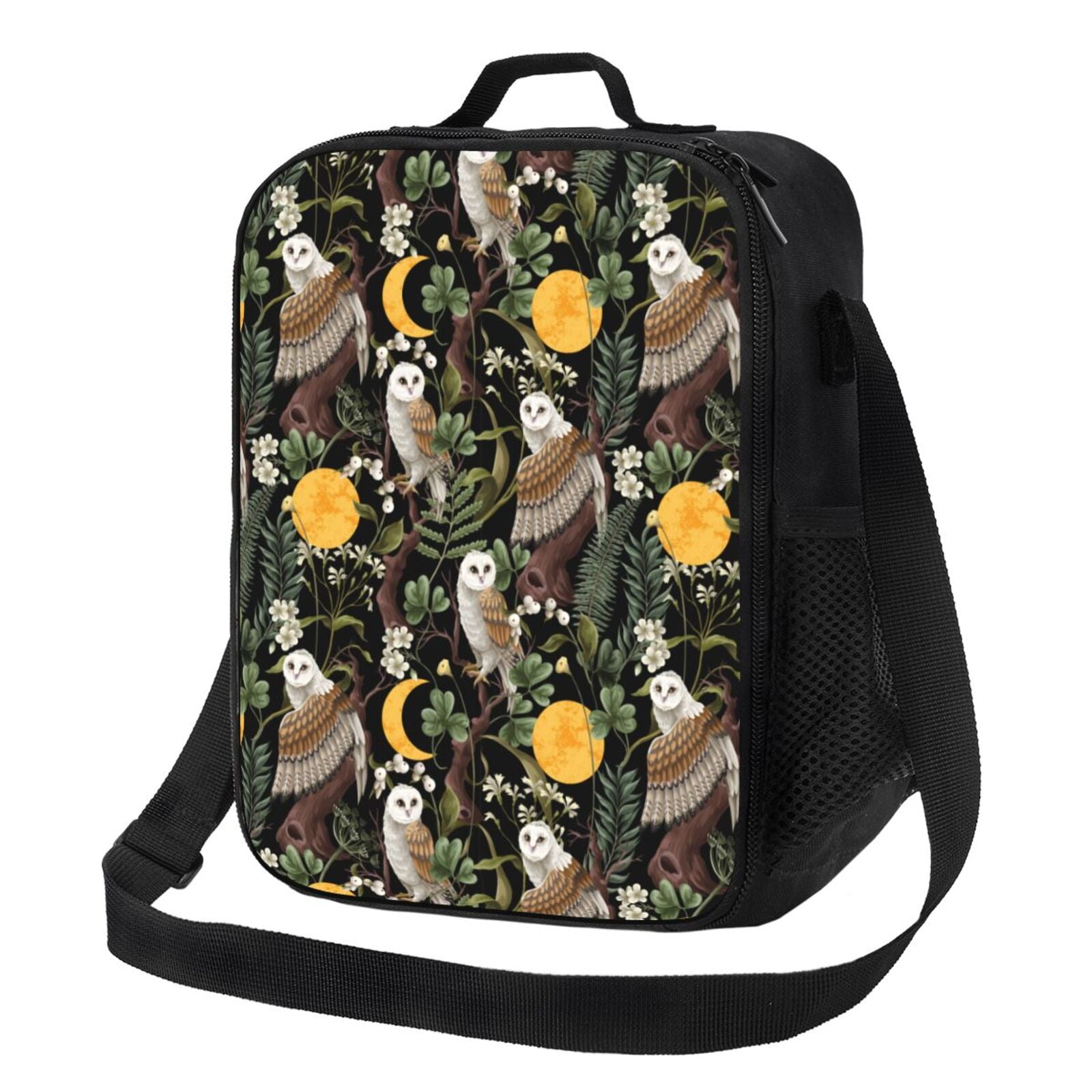 Lsque Owls And Plants Lunch Bag Lunch Box for Women Men Reusable ...