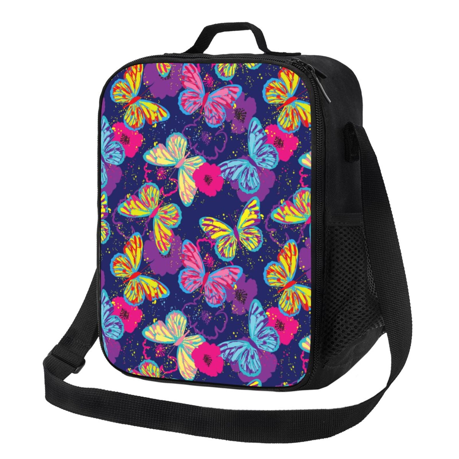 Lsque Paint Butterflies Lunch Bag Lunch Box for Women Men Reusable ...
