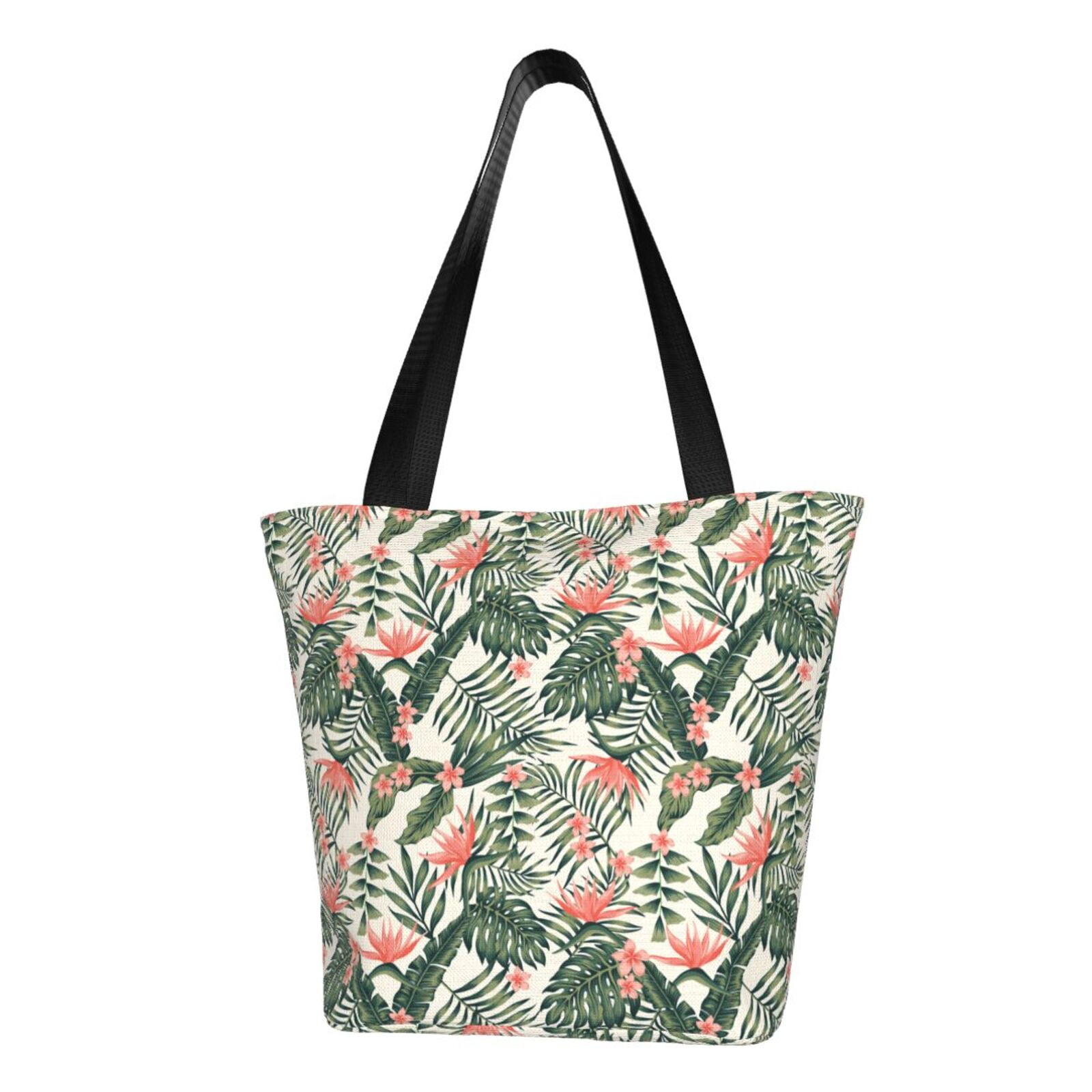 Lsque Palm Trees and Tropical Pattern Beach Tote,Shoulder Handbag ...
