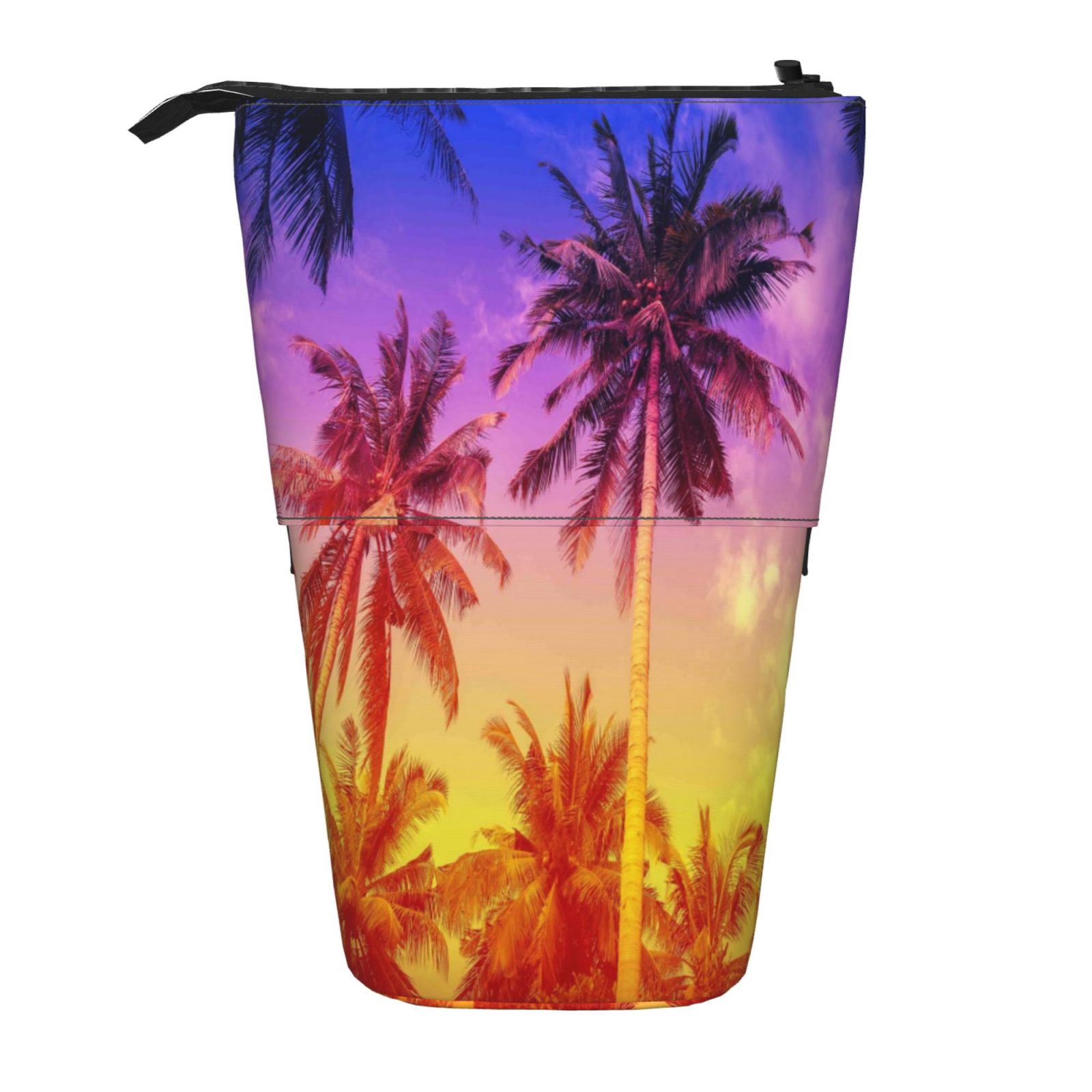 Lsque Palm Trees at Sunset Pattern Telescopic Pencil Bag Pen Holder ...