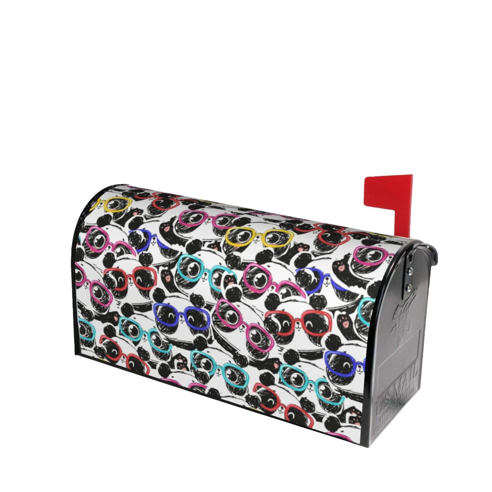 Lsque Panda And Glasses Mailbox Cover Standard Size ,Magnetic Mailbox ...