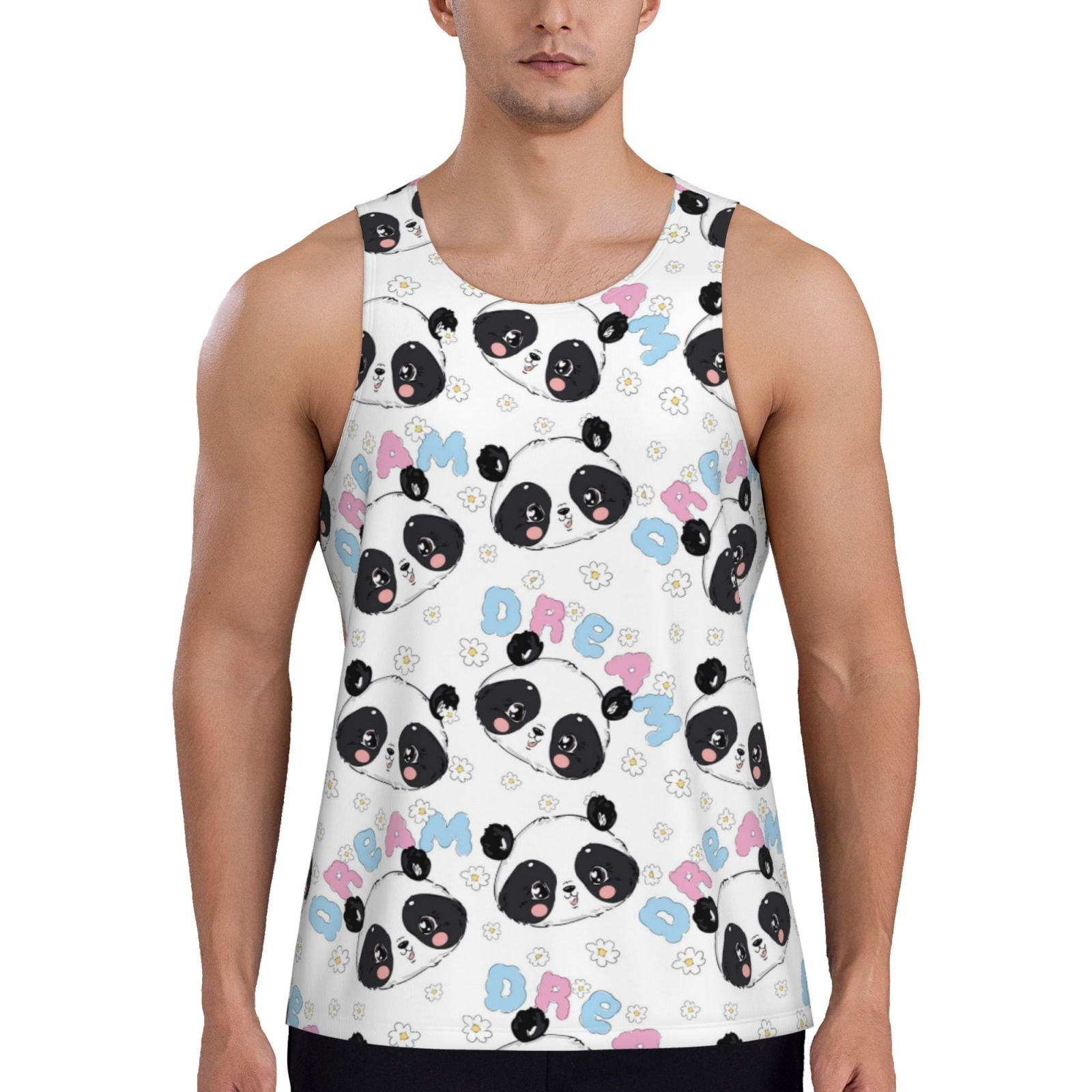 Lsque Panda Bear1 Pattern Mens Tank Tops Muscle Athletic Quick Dry ...