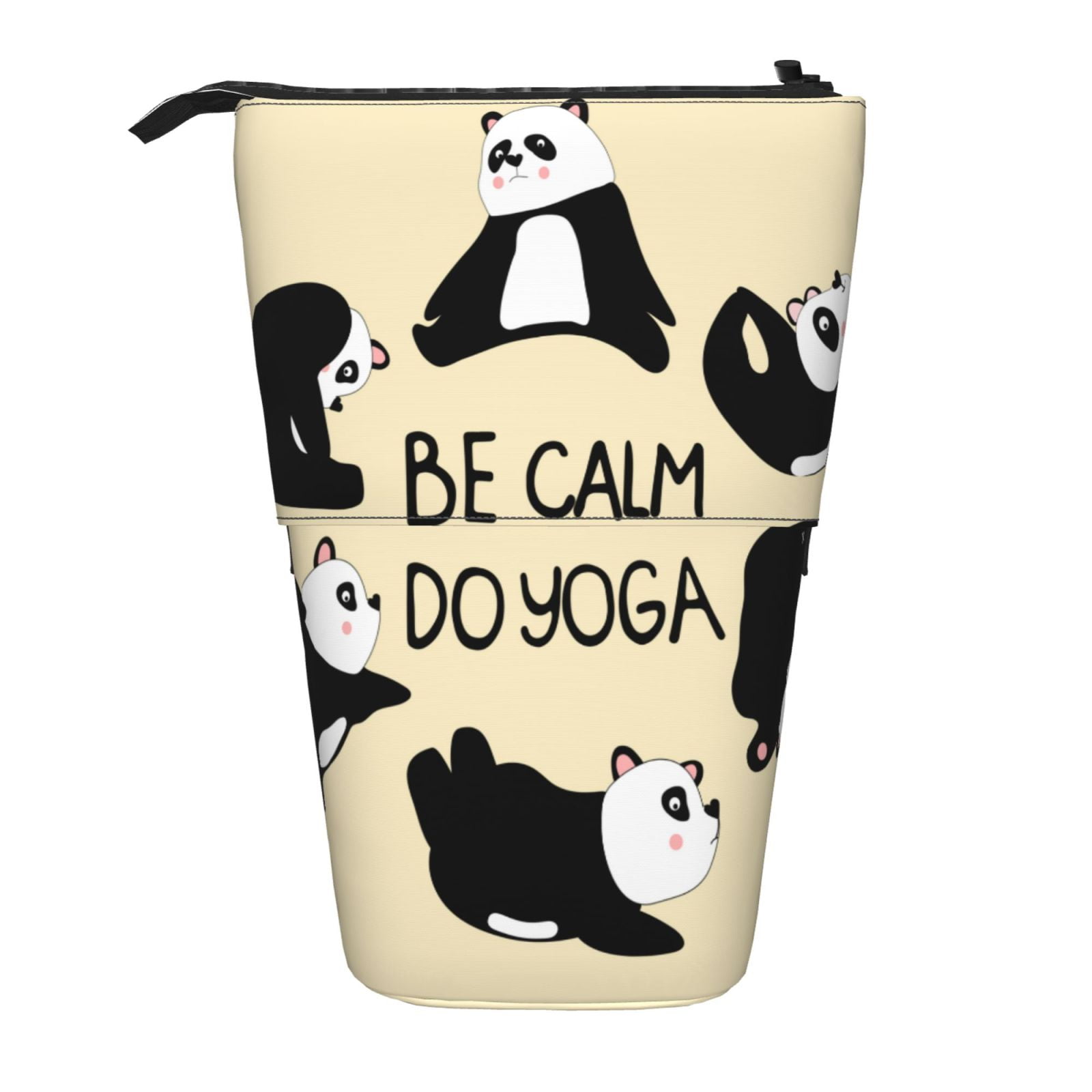 Lsque Panda Doing Yoga Pattern Telescopic Pencil Bag Pen Holder ...