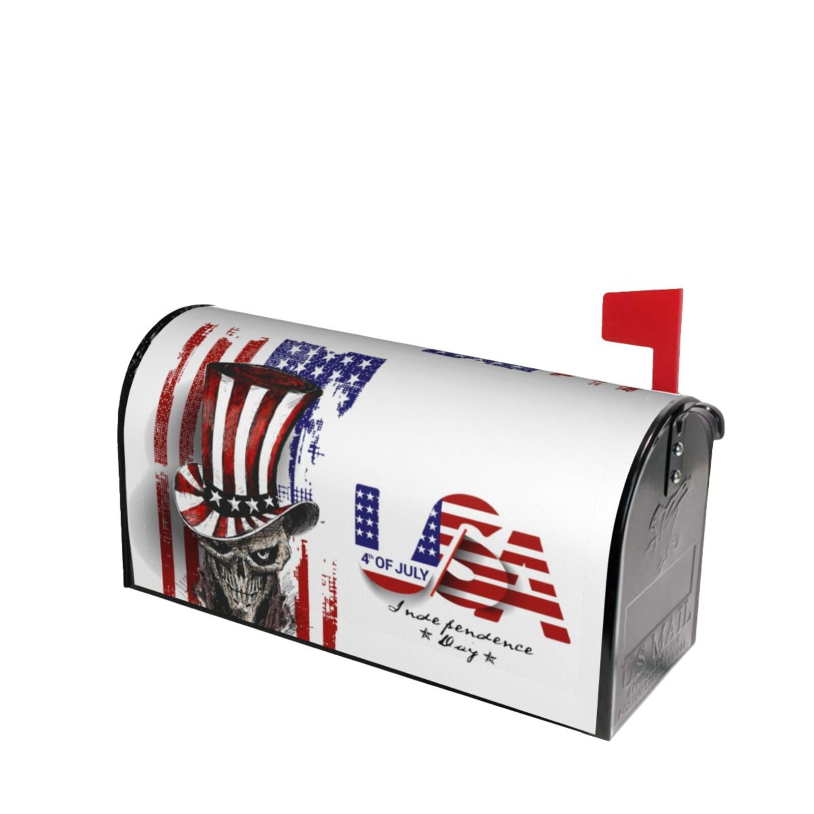 Lsque Patriotic Skull Art Mailbox Cover Standard Size ,Magnetic Mailbox ...