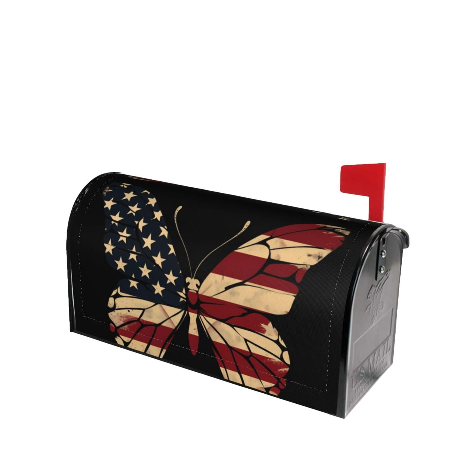 Lsque Patriotic USA Butterfly Art Mailbox Cover Standard Size ,Magnetic ...