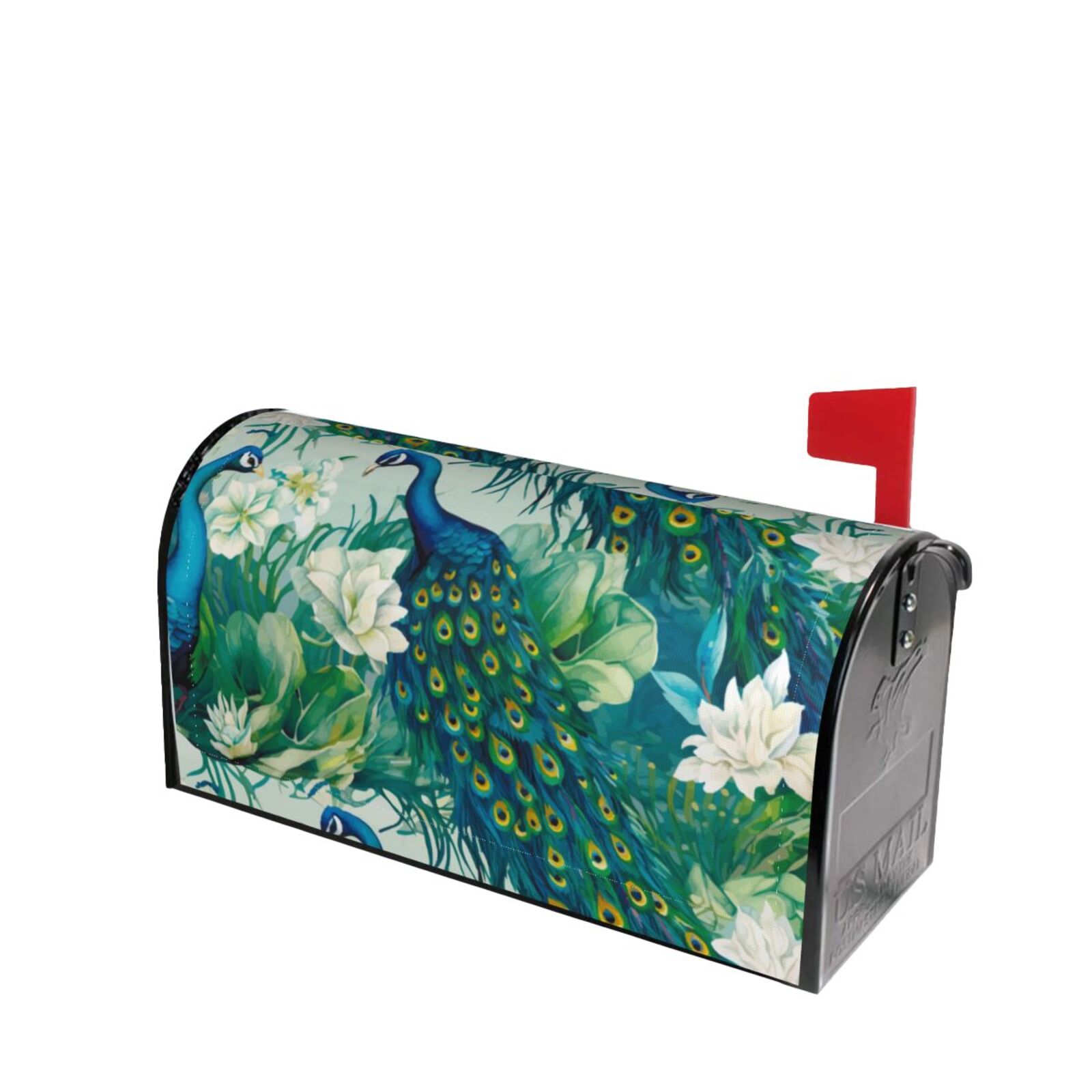 Lsque Peacock And Flowers Mailbox Cover Standard Size ,Magnetic Mailbox ...