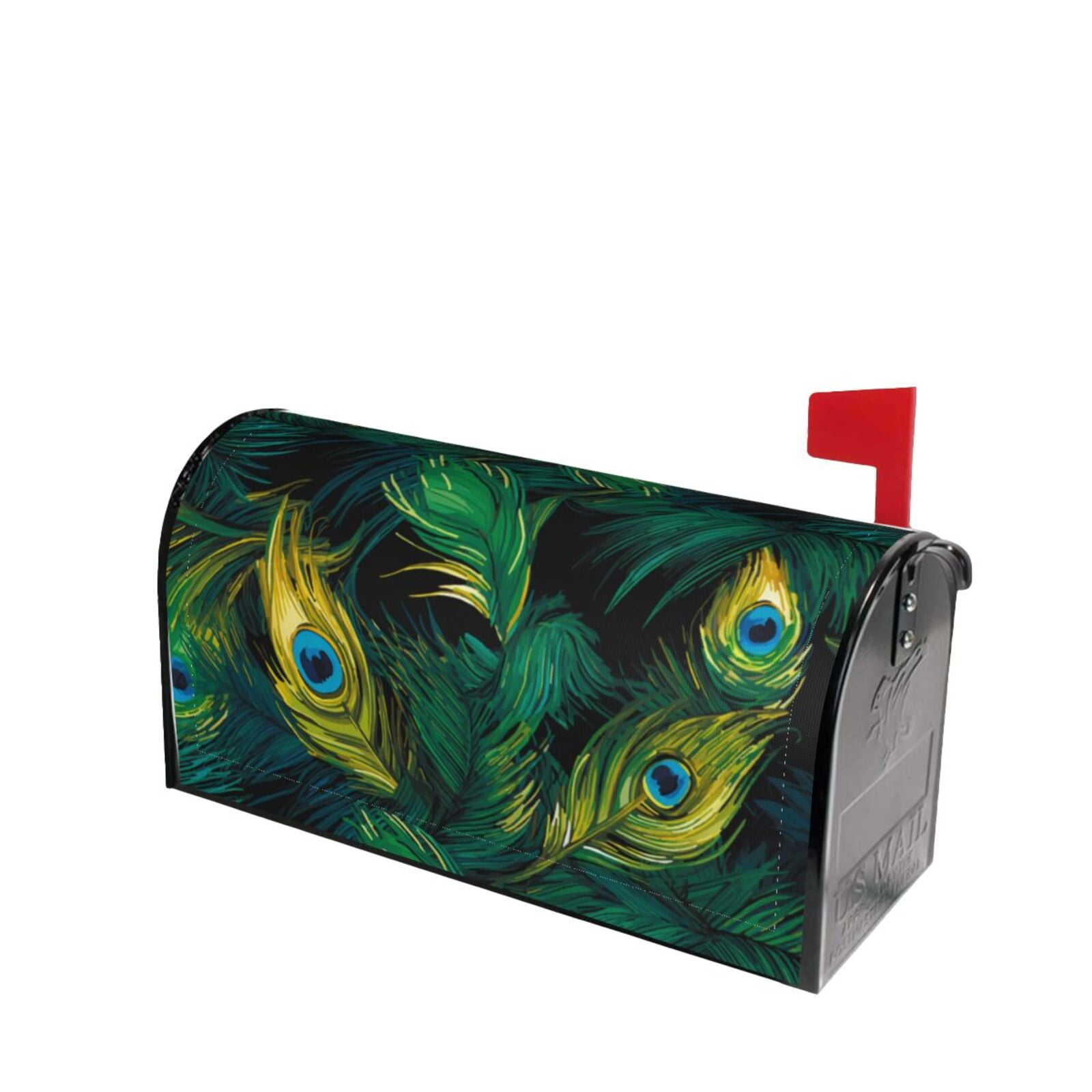 Lsque Peacock Feathers2 Mailbox Cover Standard Size ,Magnetic Mailbox ...