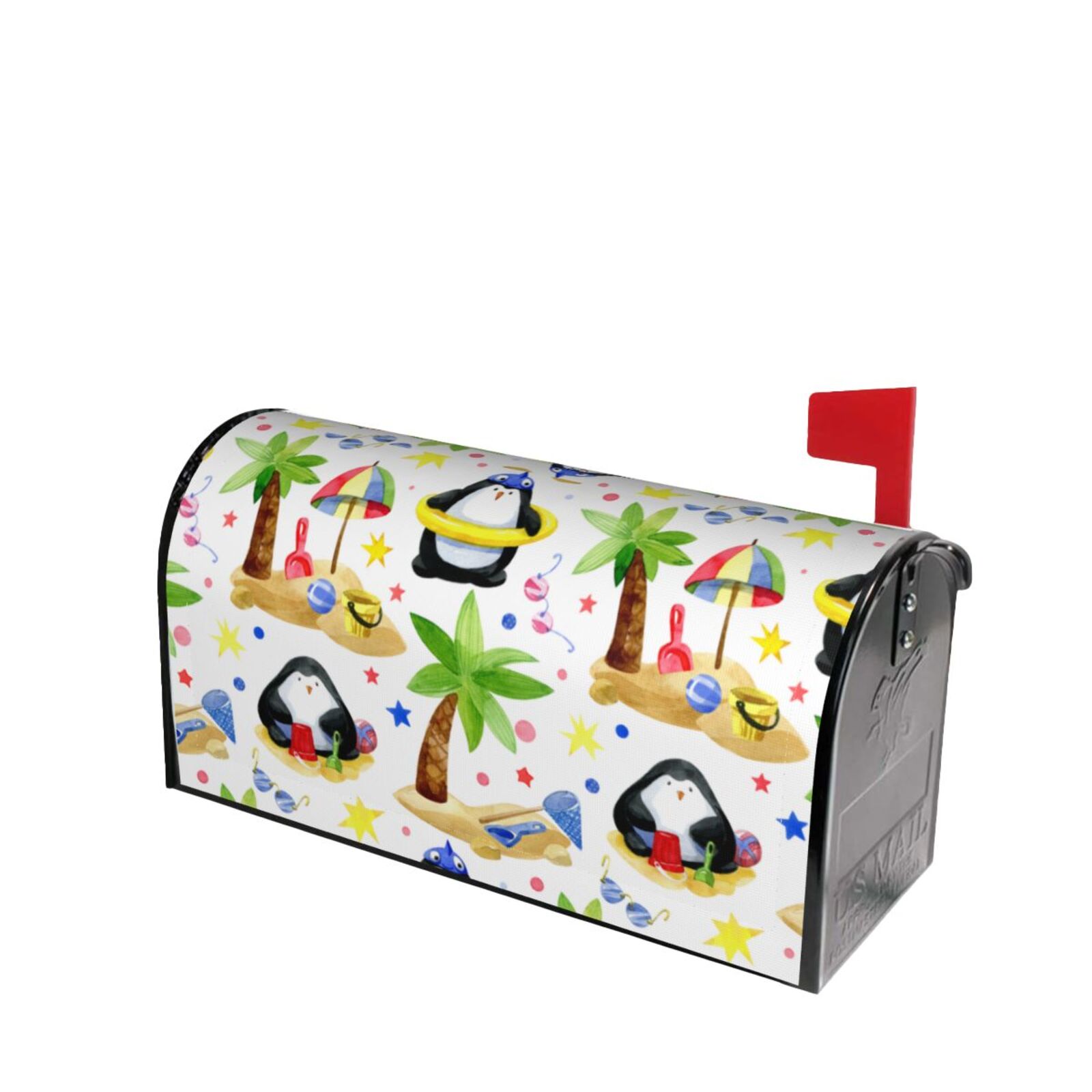 Lsque Penguins On The Beach Mailbox Cover Standard Size ,Magnetic ...