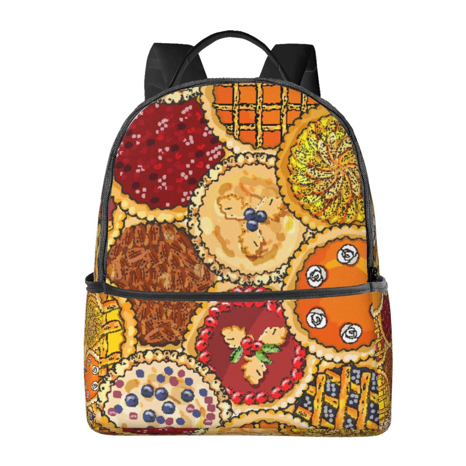 Lsque Pies Pattern Backpack – School Travel Canvas Daypack with ...