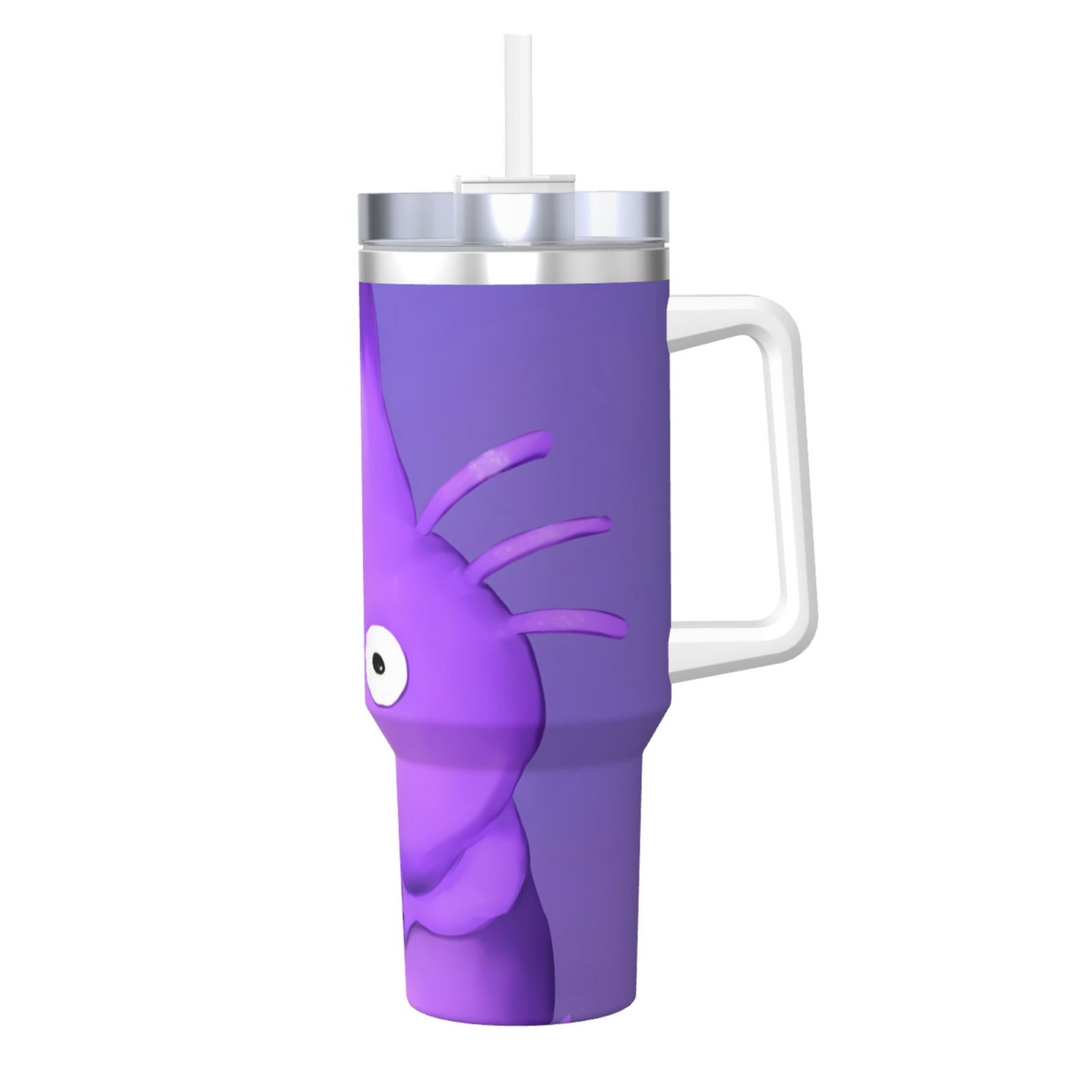 Lsque Pikmin Pattern 40 OZ Ice Bully Cup with Handle and Straw, Double ...