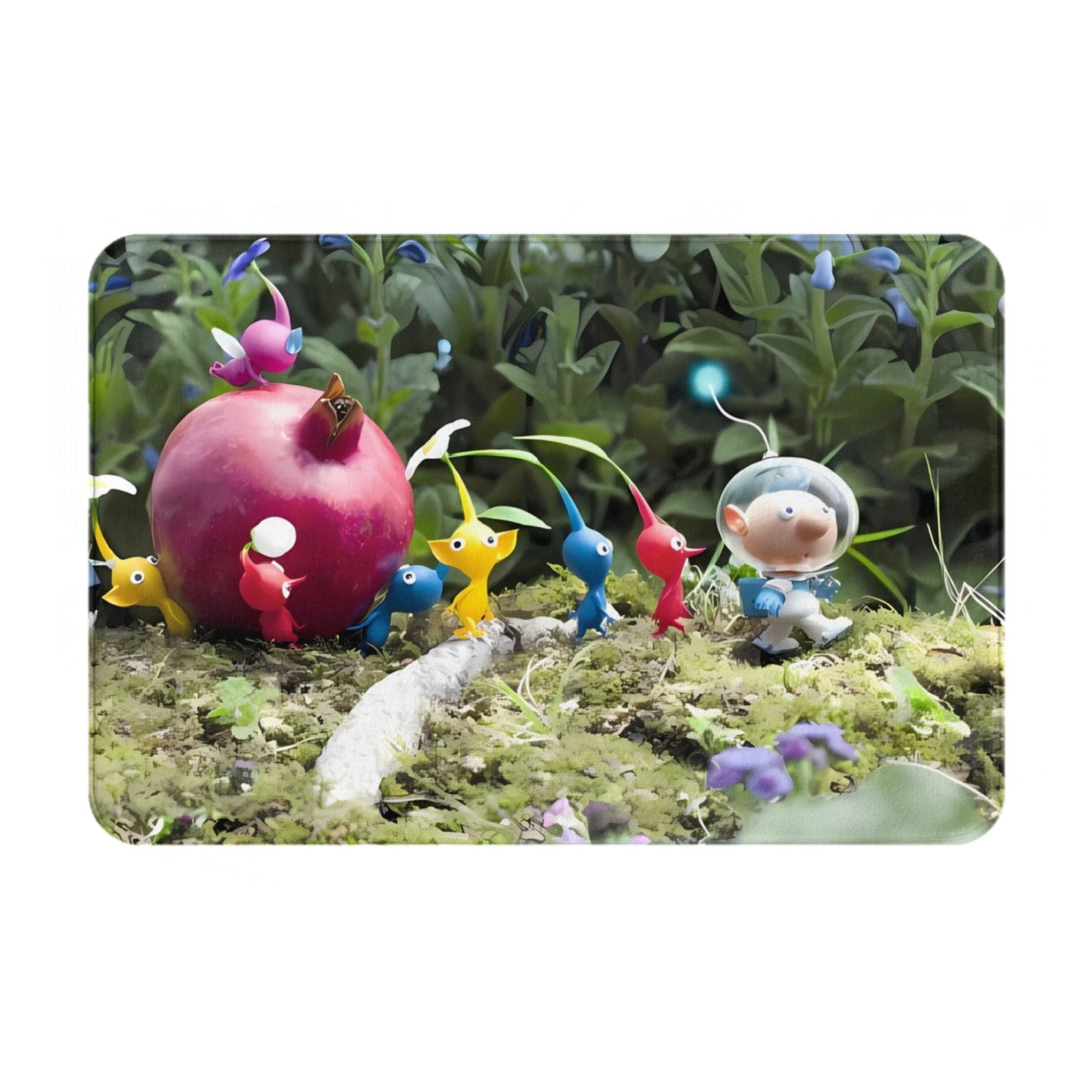 Lsque Pikmin Pattern Doormat, Durable Flannel Fabric, Waterproof Stain ...