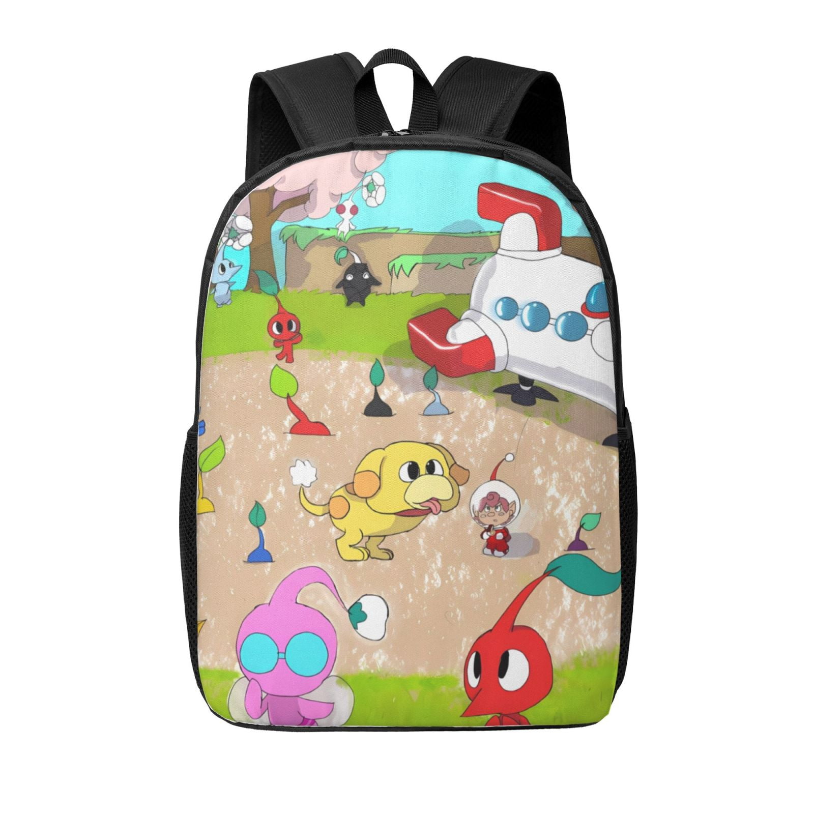 Lsque Pikmin Print 17in Student Backpack - School, Travel, Work Bookbag ...