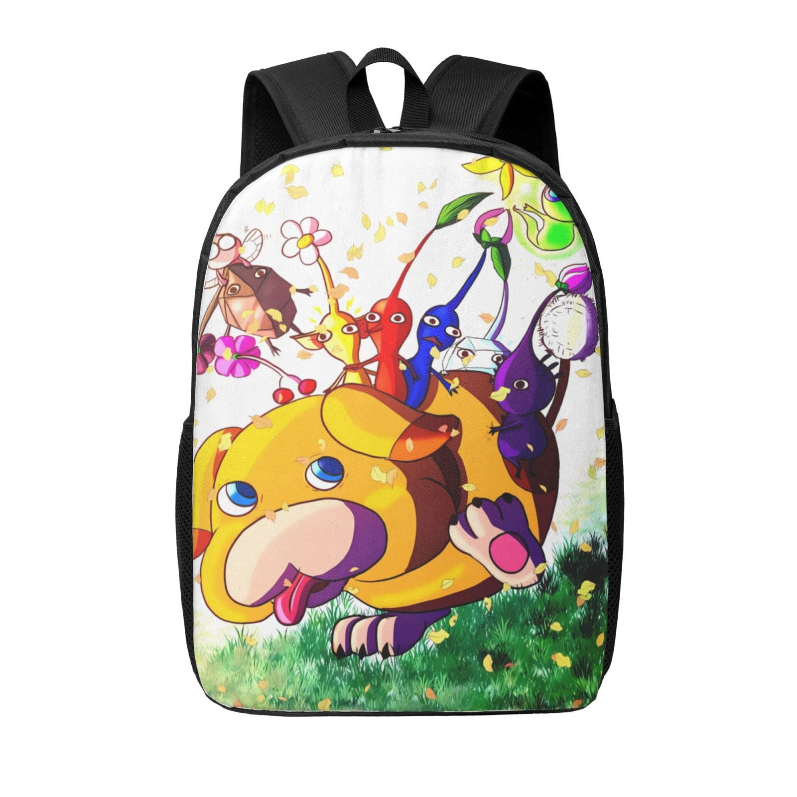 Lsque Pikmin Print 17in Student Backpack - School, Travel, Work Bookbag ...