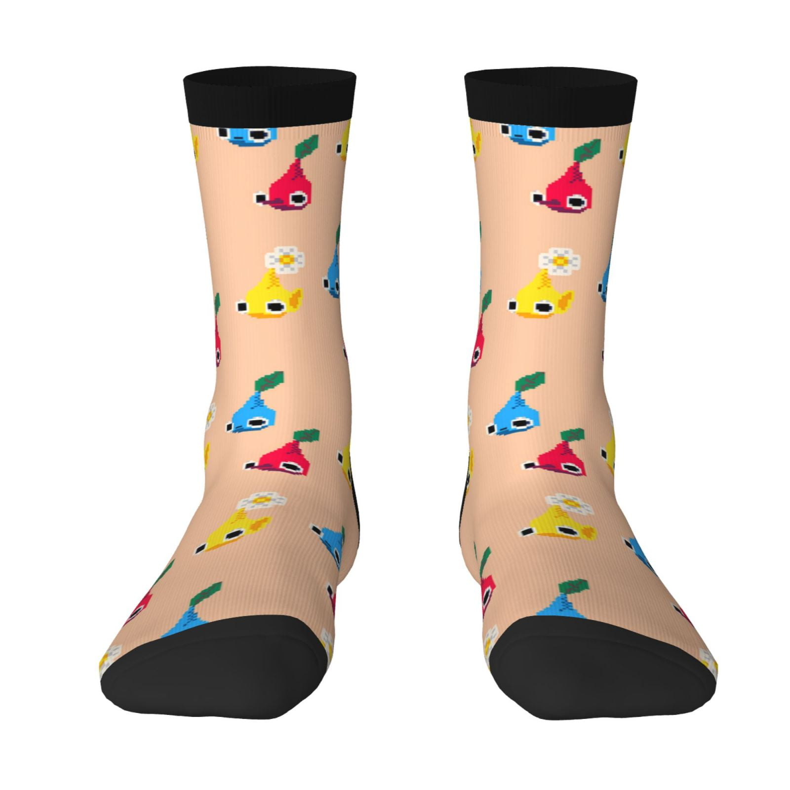 Lsque Pikmin Printed Men's Crew Socks, Soft Durable Breathable Moisture ...