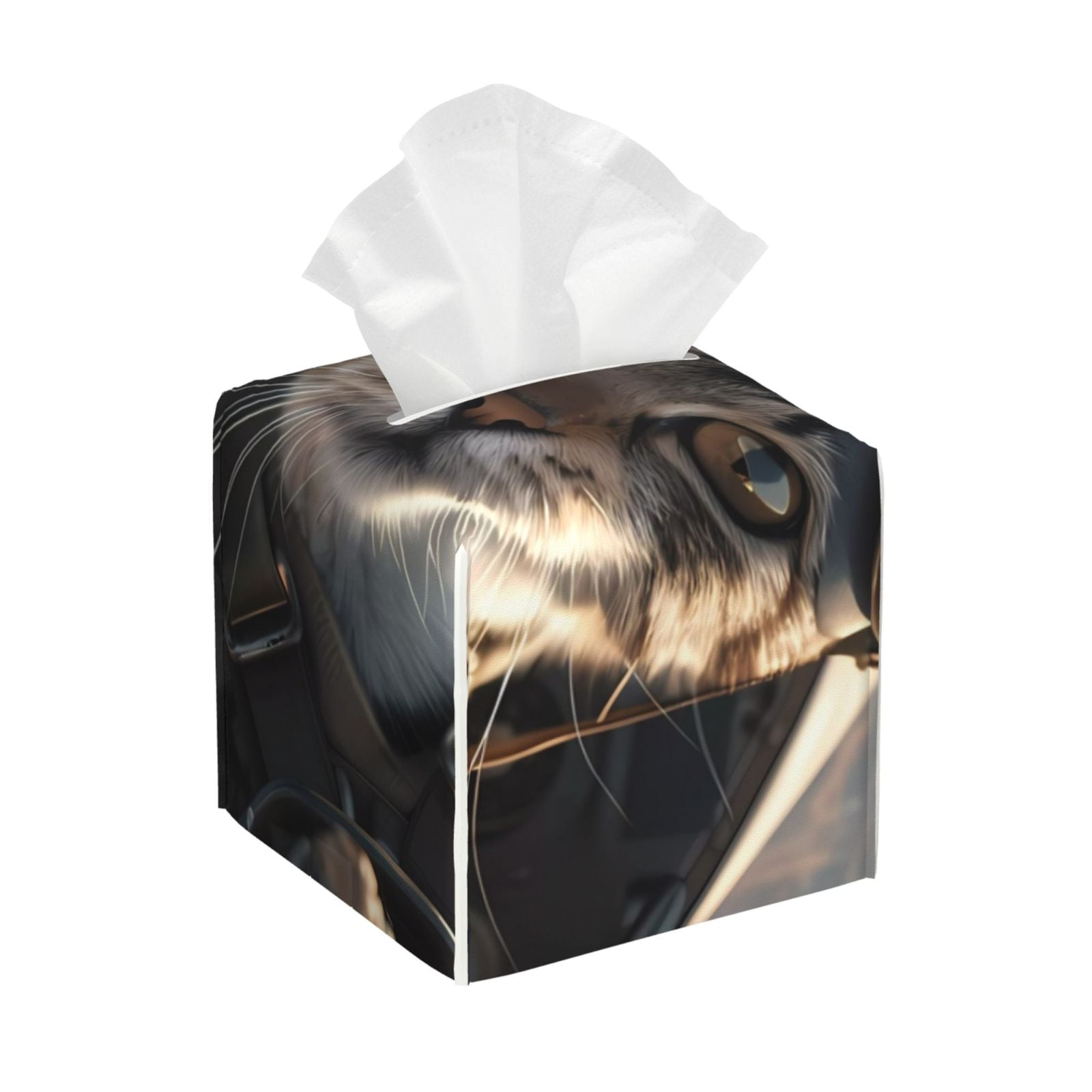 Lsque Pilot Cat In Vintage Plane Printed Tissue Box Cover Holder ...