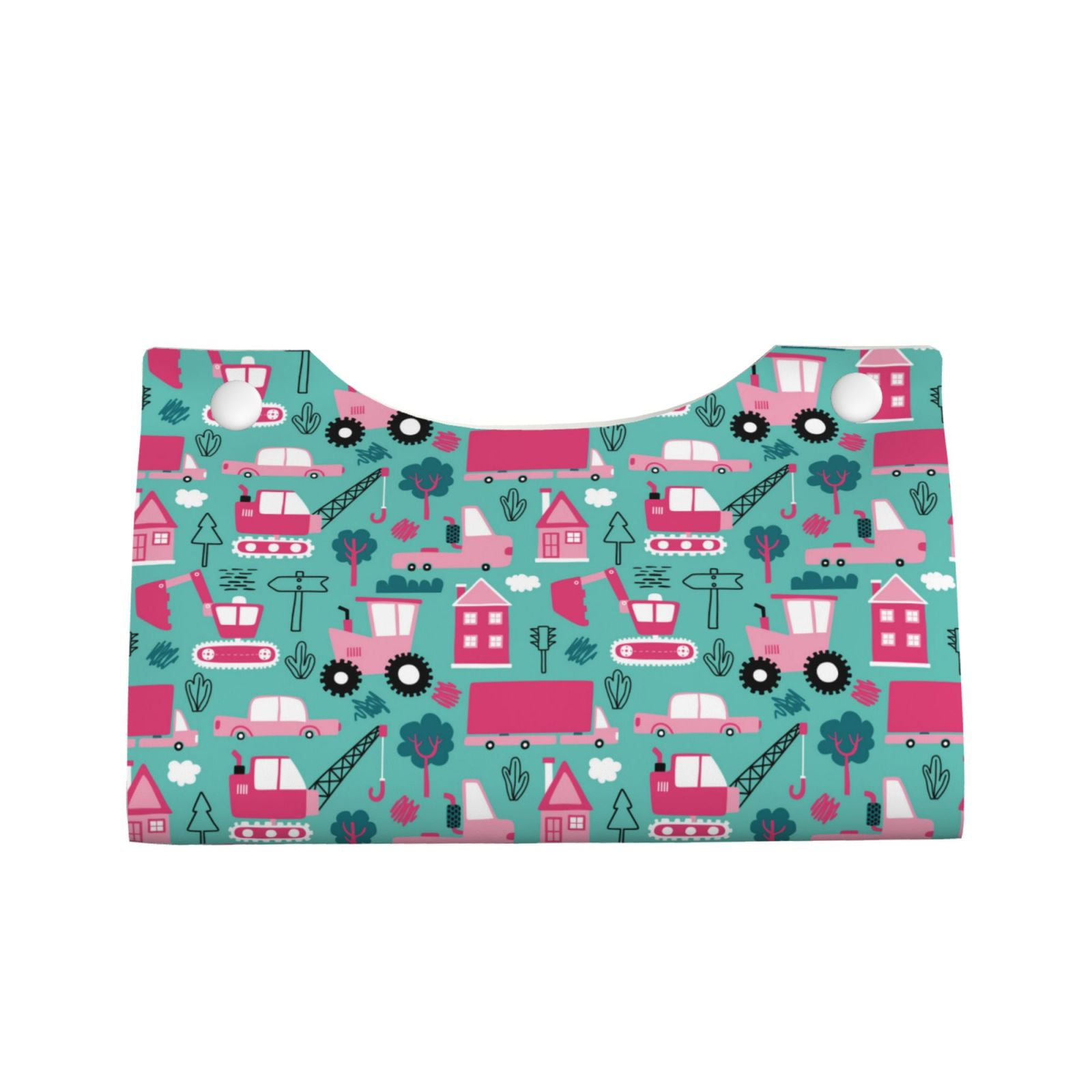 Lsque Pink Excavator Printed Long Tissue Box Cover Holder, Facial Paper ...