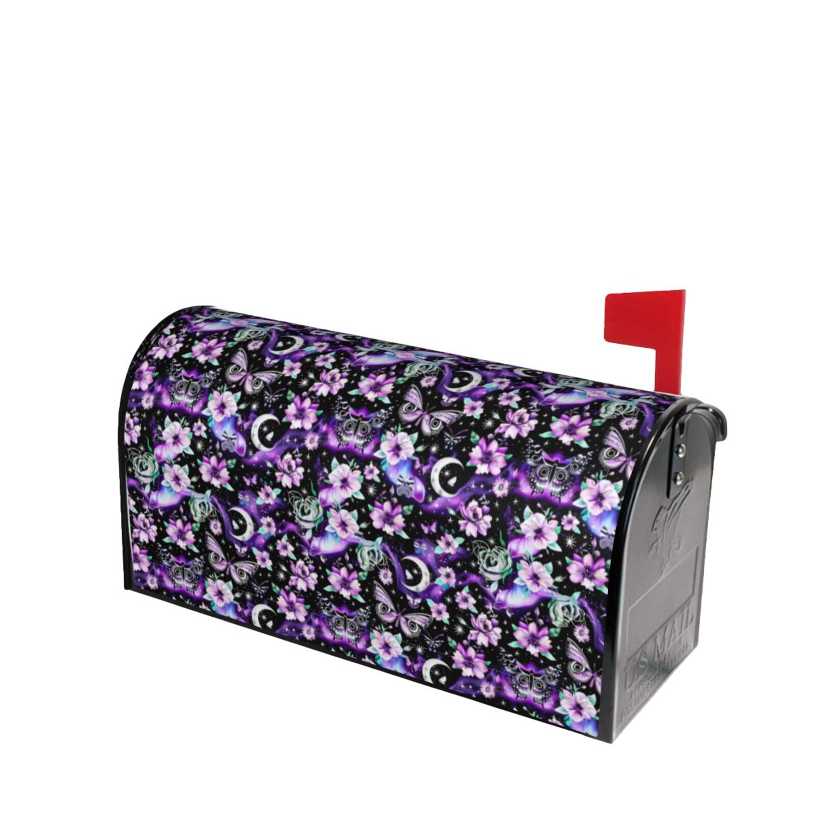 Lsque Pink purple rainbow flower butterfly Mailbox Cover Standard Size ...
