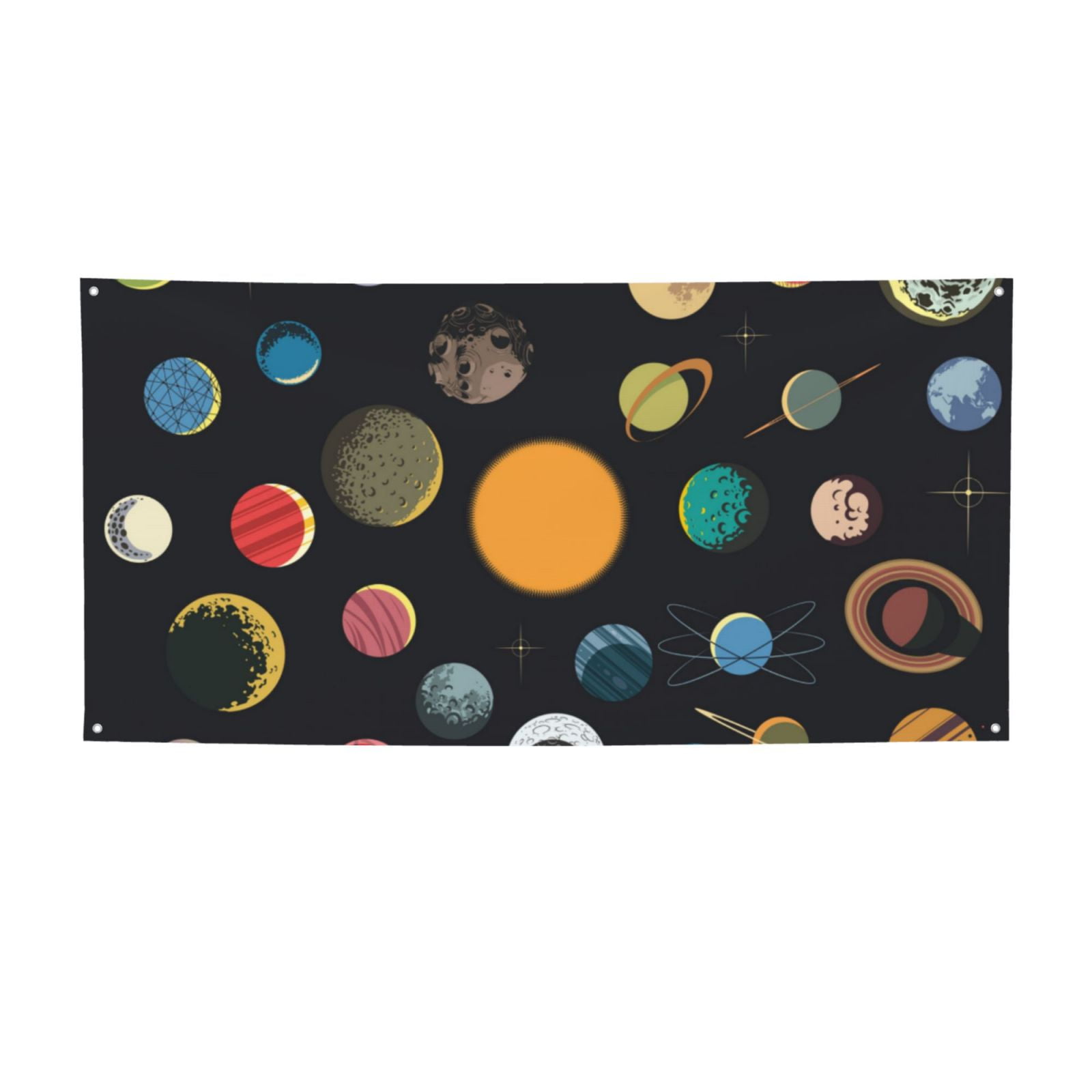 Lsque Planets And Their Moons Pattern Party Banner, Festive Banner ...