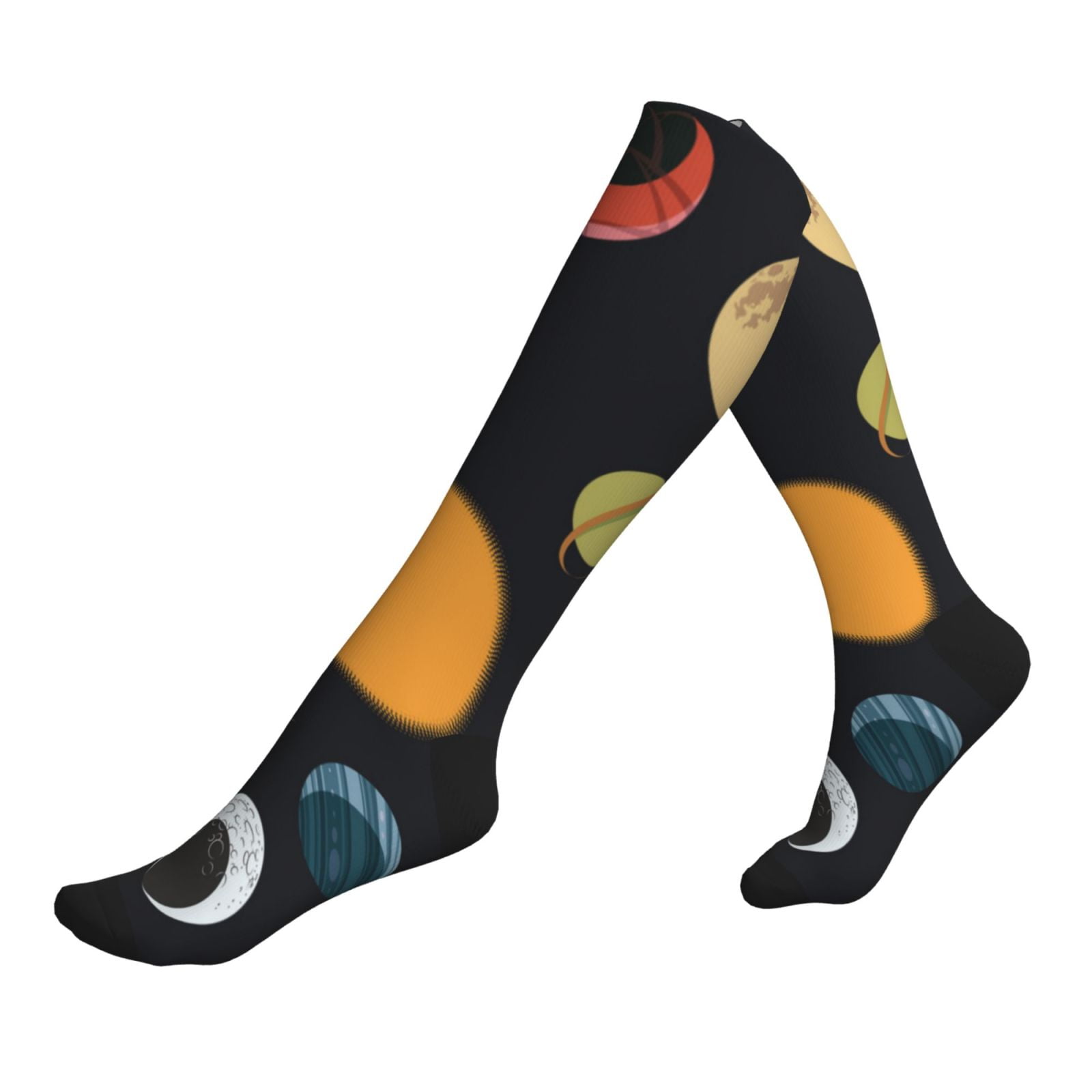 Lsque Planets And Their Moons Pattern Sport Compression Socks for Men ...